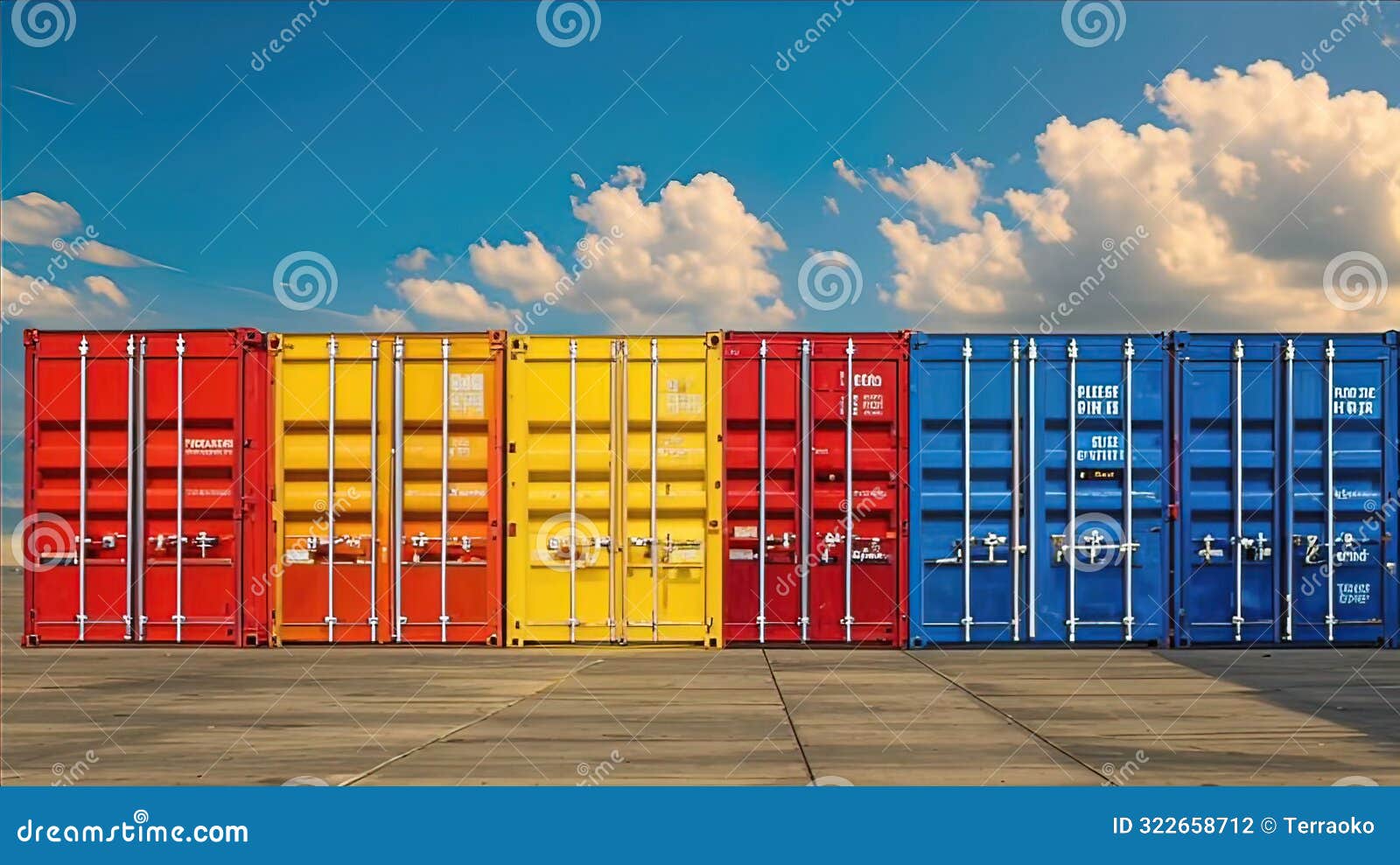 Sea ??shipping Containers on a Loading Platform in a Port with Space ...