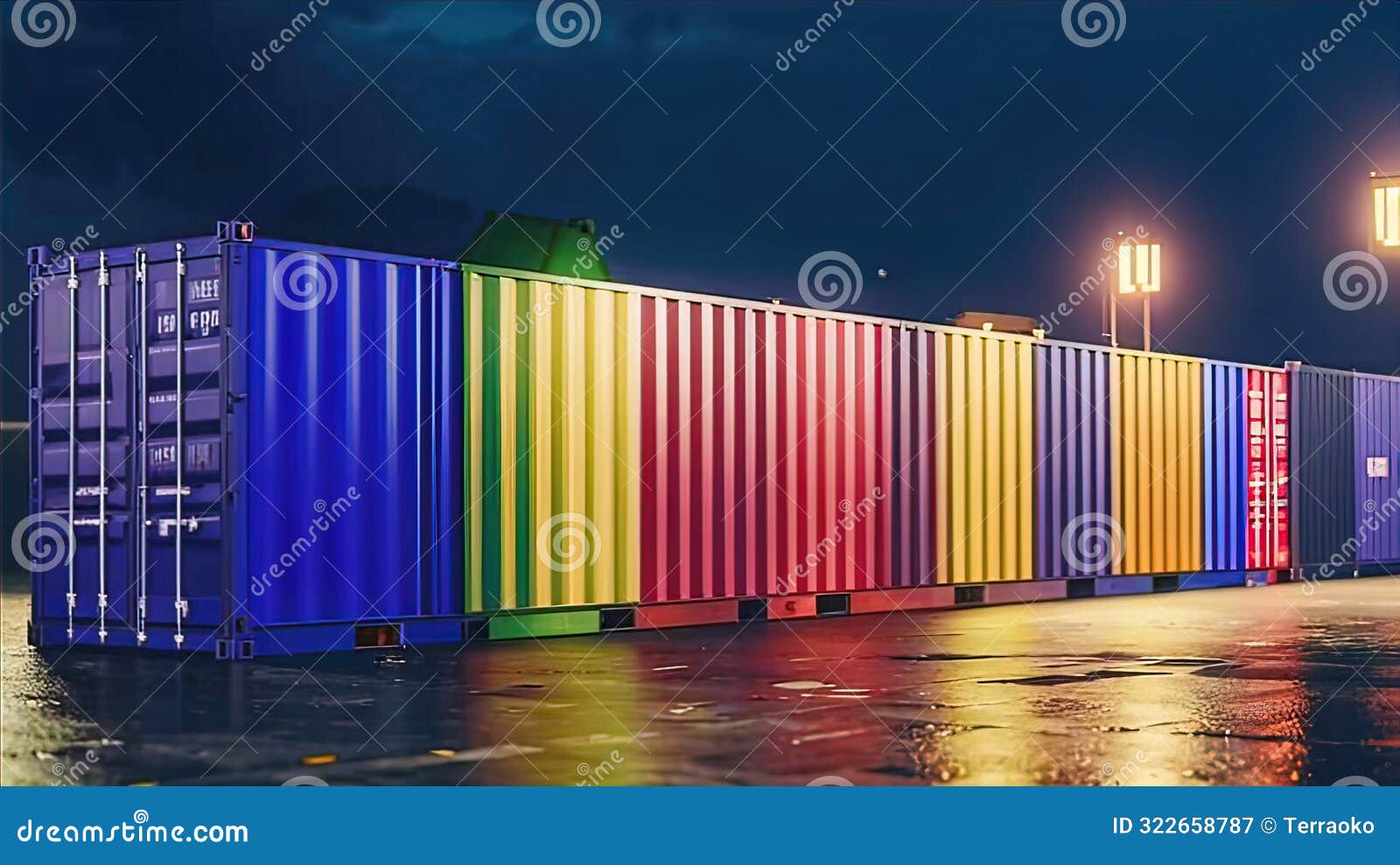 Sea ??shipping Containers on a Loading Platform in a Port with Space ...
