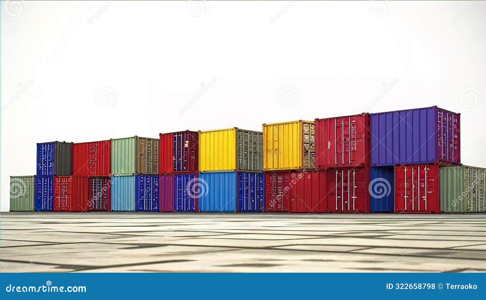 Sea ??shipping Containers on a Loading Platform in a Port with Space ...