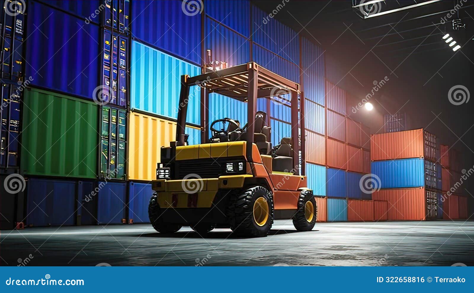 Sea ??shipping Containers on a Loading Platform in a Port with Space ...