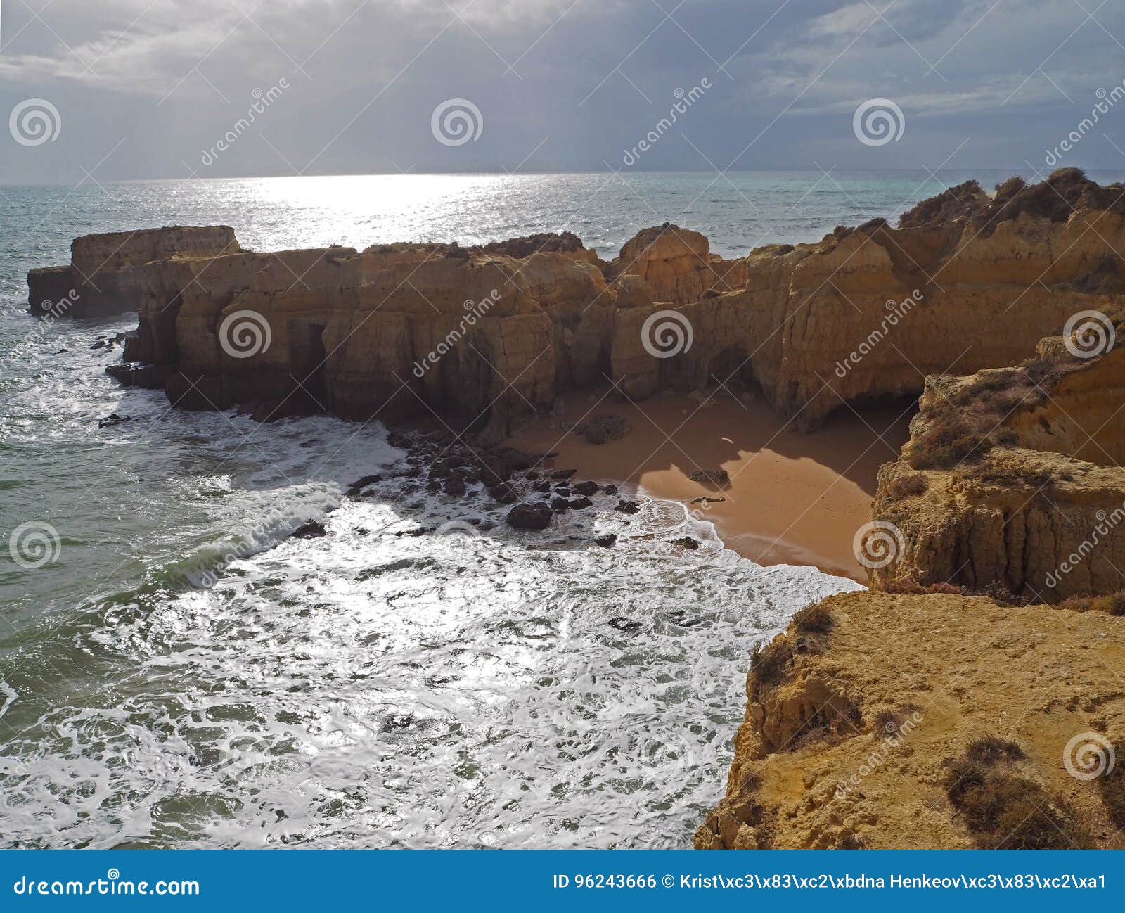Sea Shore with Beautiful Beach and Sandstone Cliffs Stock Photo - Image ...
