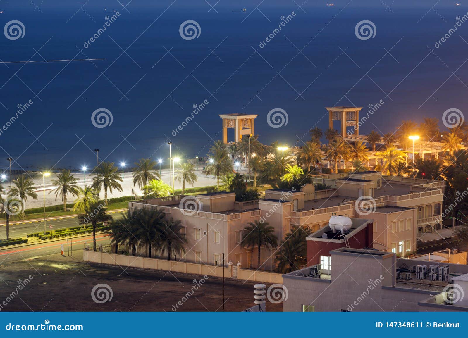 Sea shore in Kuwait City stock image. Image of landscape - 147348611