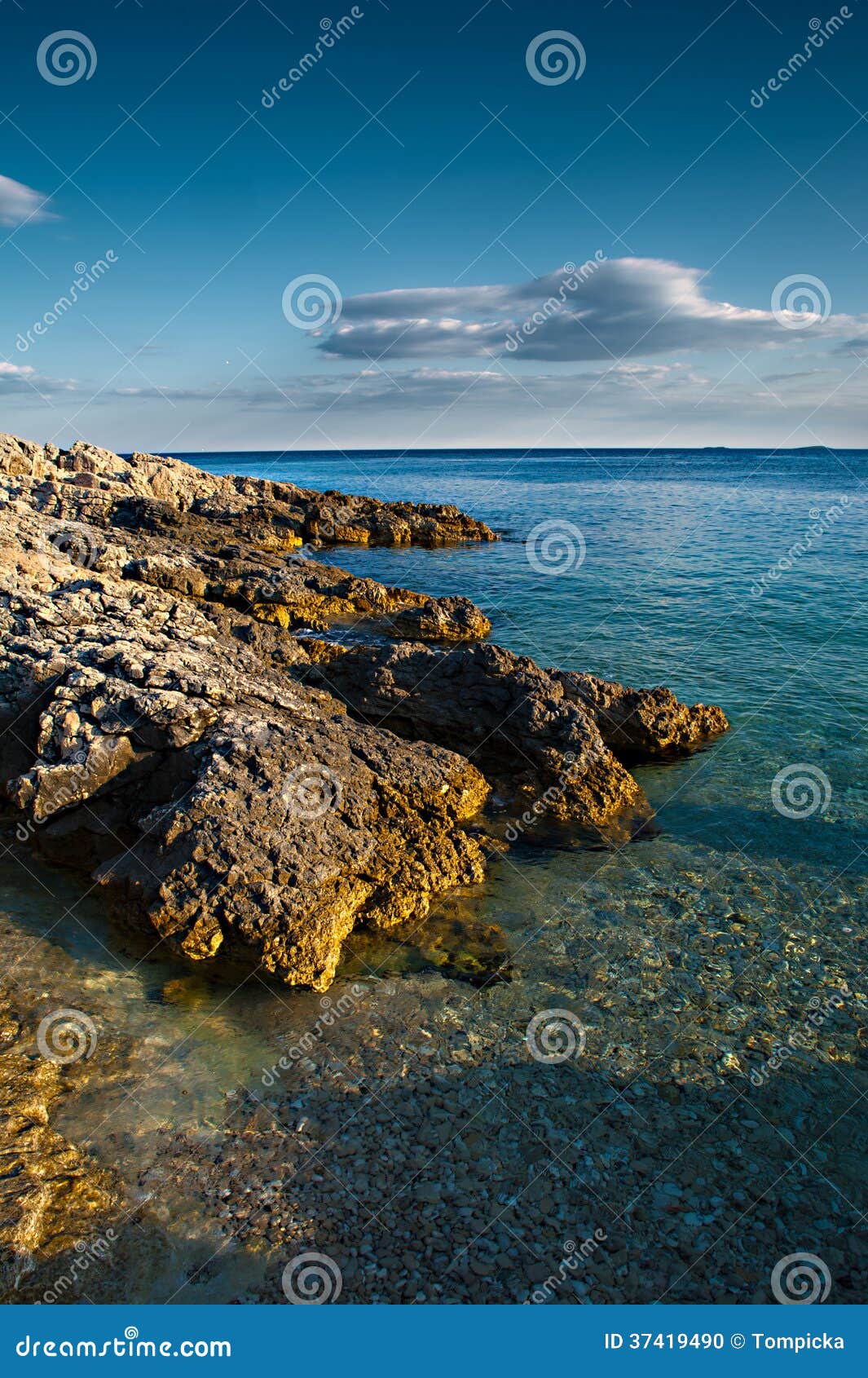 Sea shore stock photo. Image of hill, blue, adriatic - 37419490
