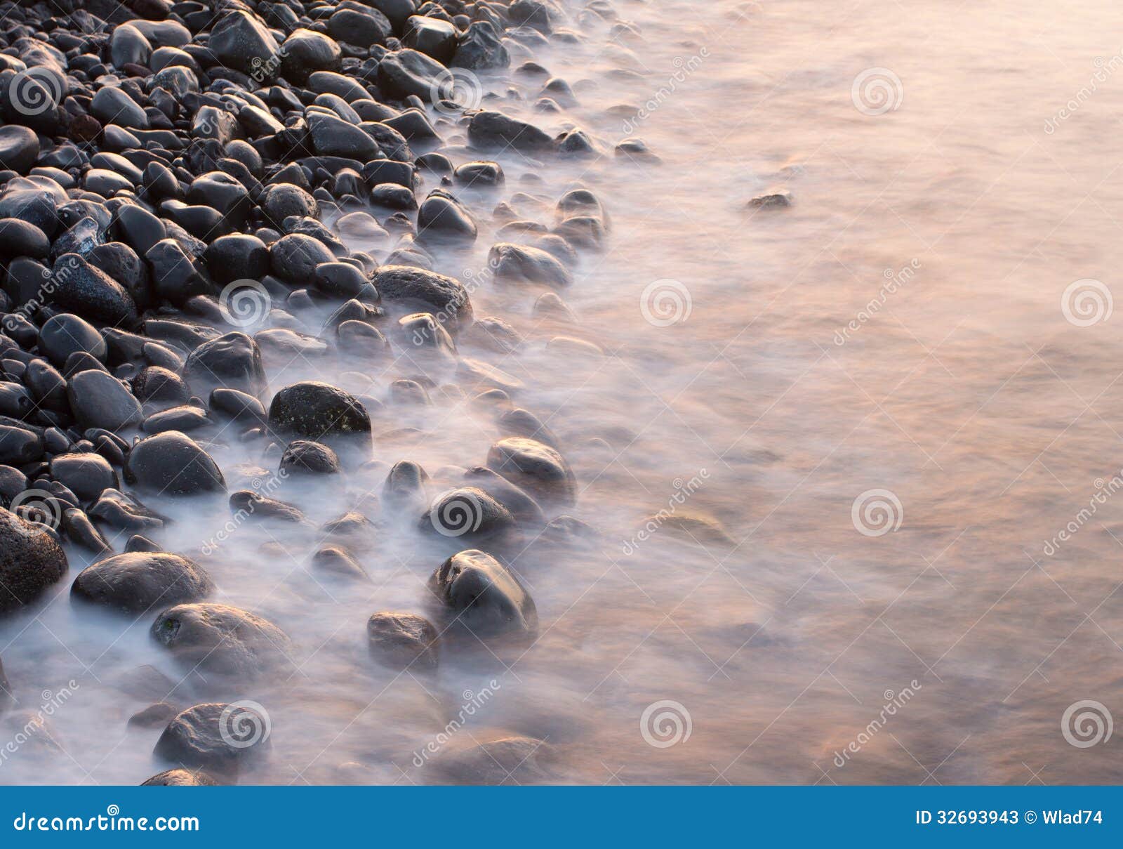 Sea Shore in the Light of Rising Sun Stock Image - Image of reef, rocks ...