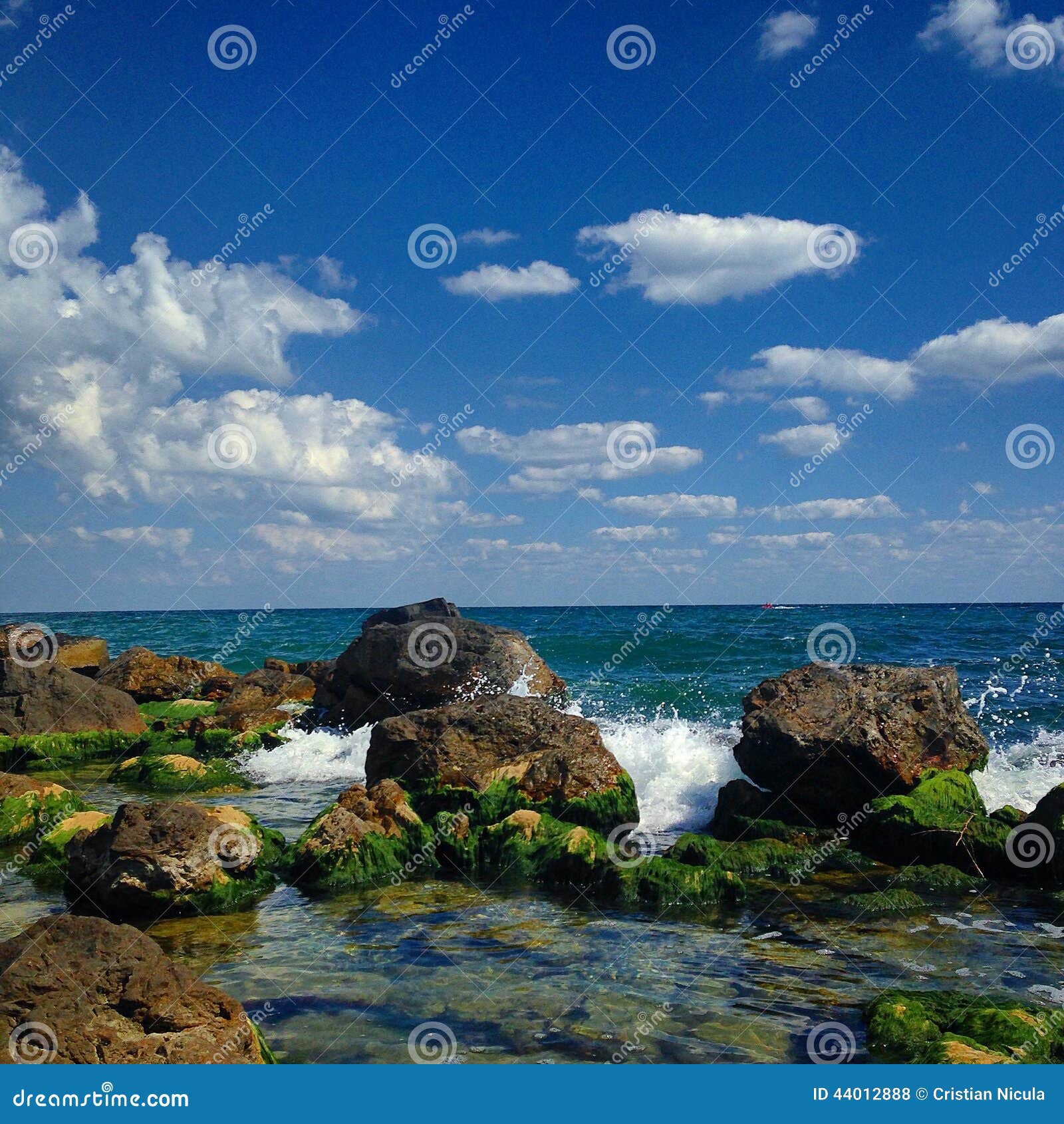 Sea shore stock photo. Image of water, rocks, shore, splashing - 44012888