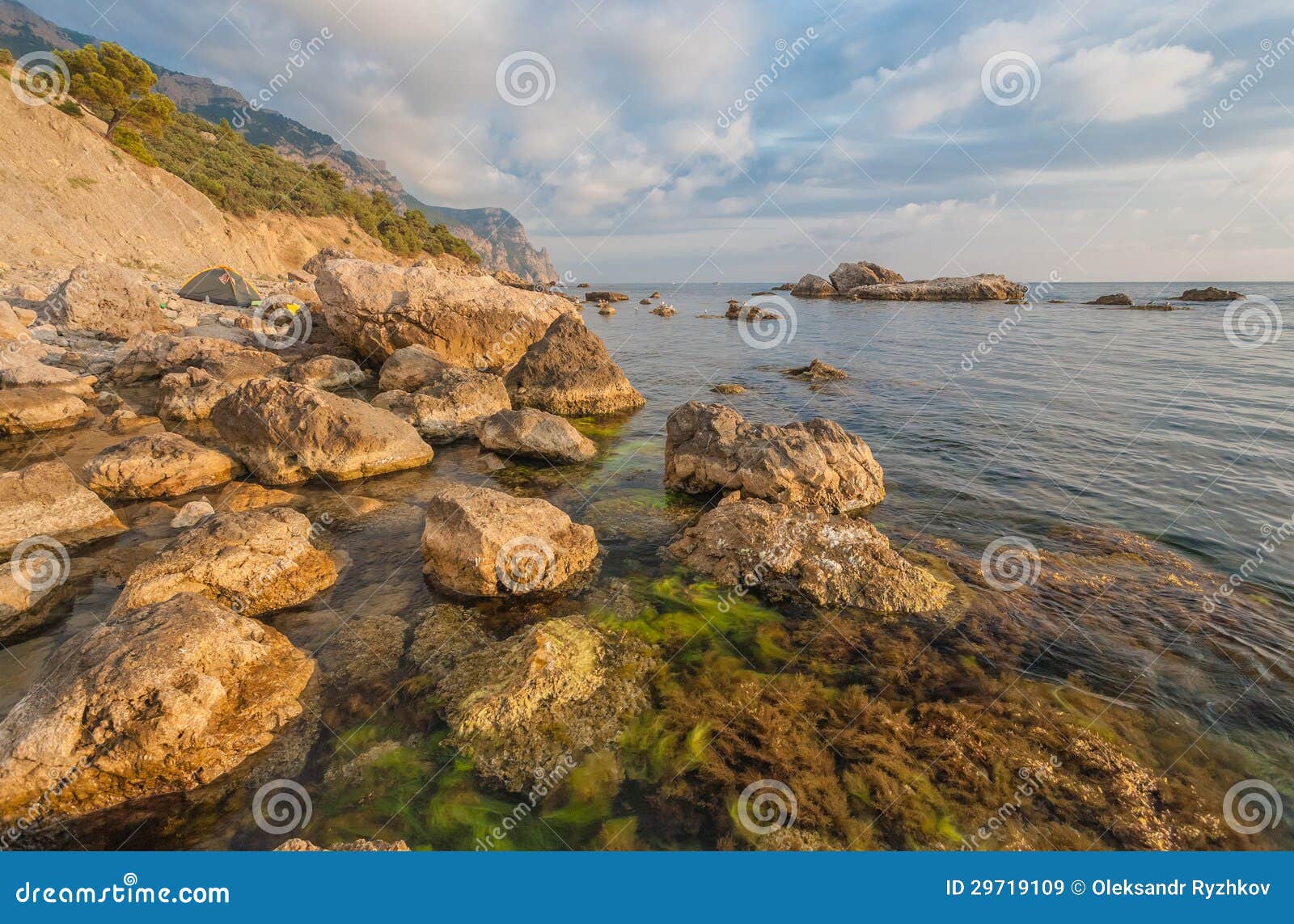 Sea, shore and stones stock image. Image of landscape - 29719109