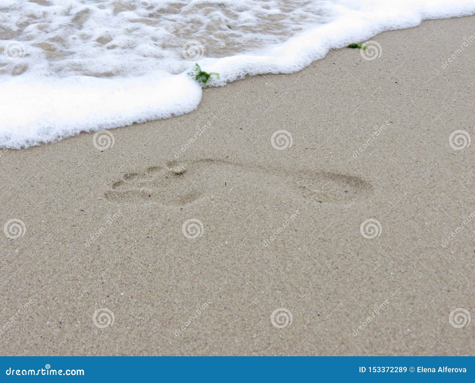 Sea Shore, Sea Wave and Footprint on Sand Stock Image - Image of greece ...