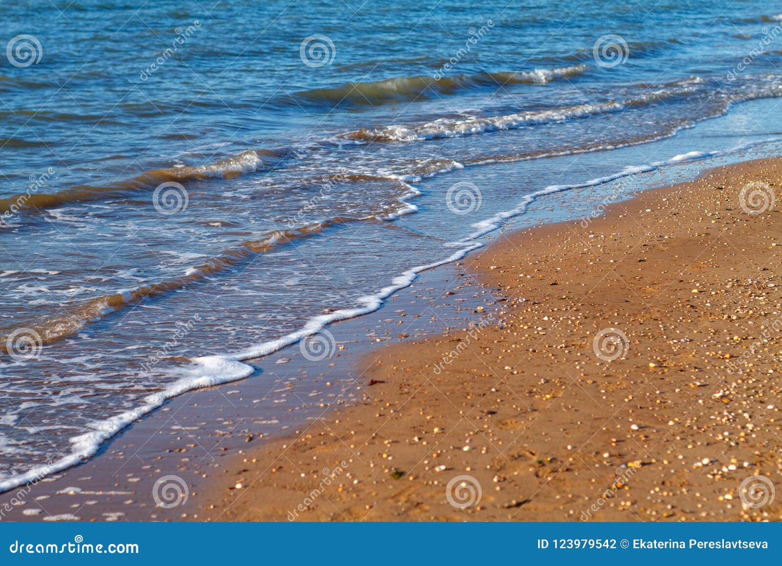 Sea Shore the Waves Rolled Onto the Sand and Beautiful Surf Stock Photo ...
