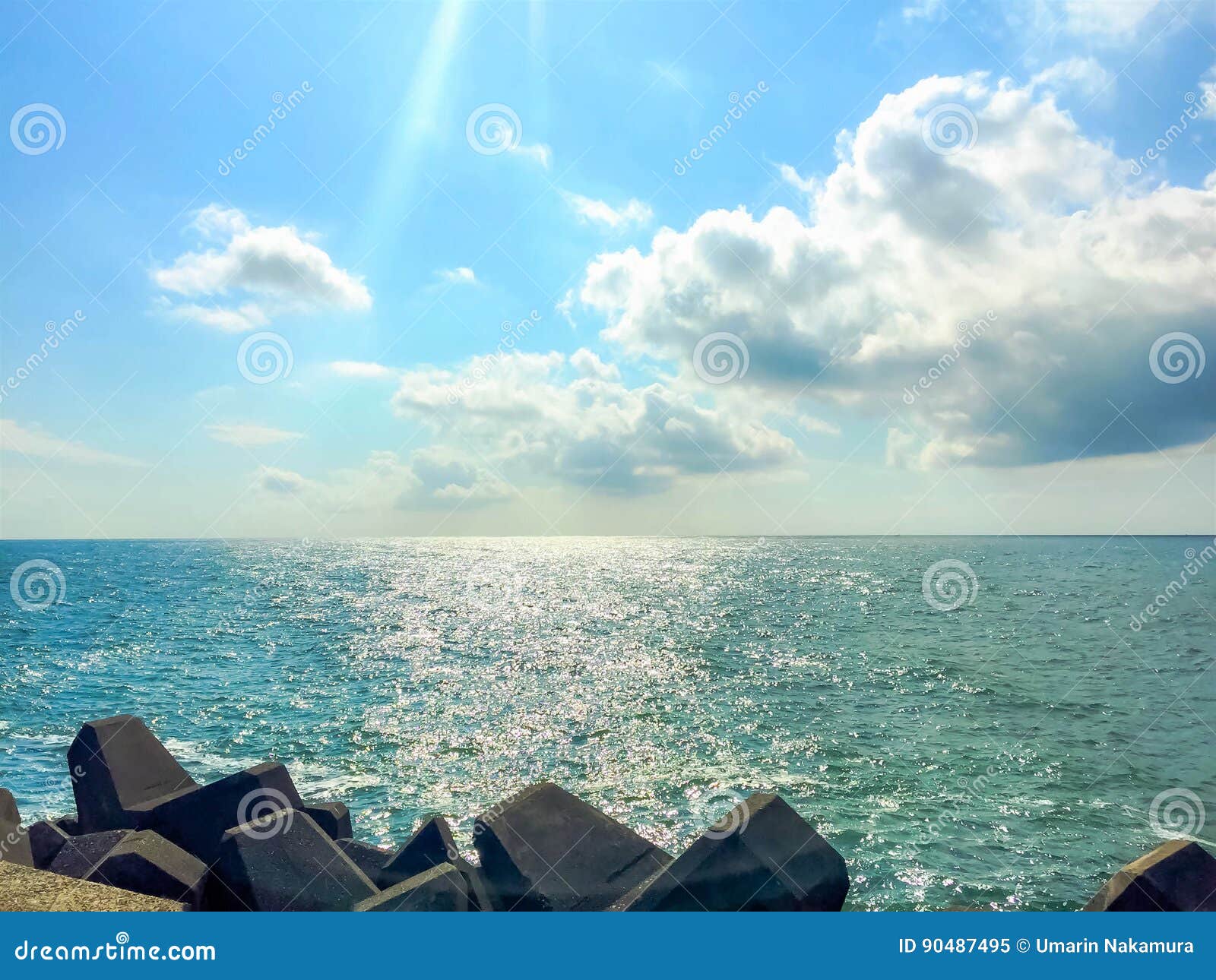 Sea side view. stock image. Image of ocean, lake, color - 90487495