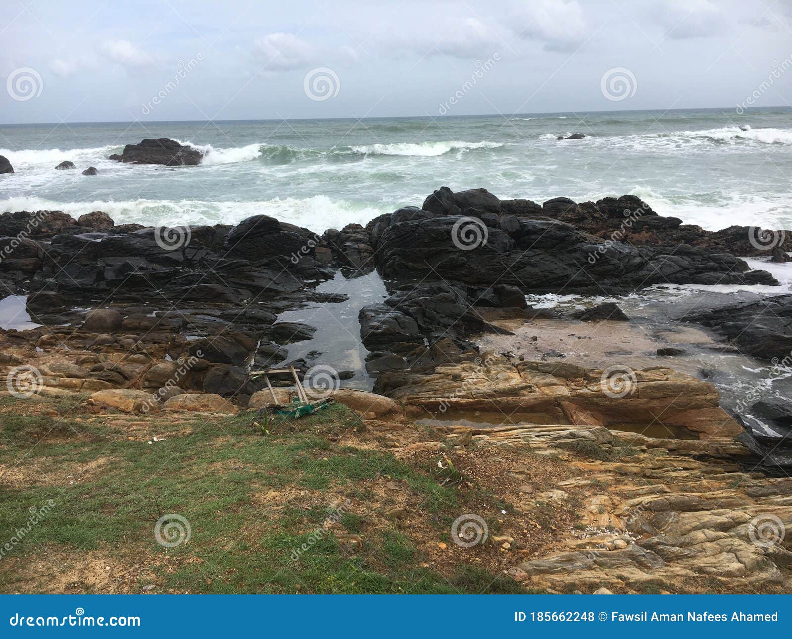 Sea side views stock photo. Image of islet, view, tower - 185662248