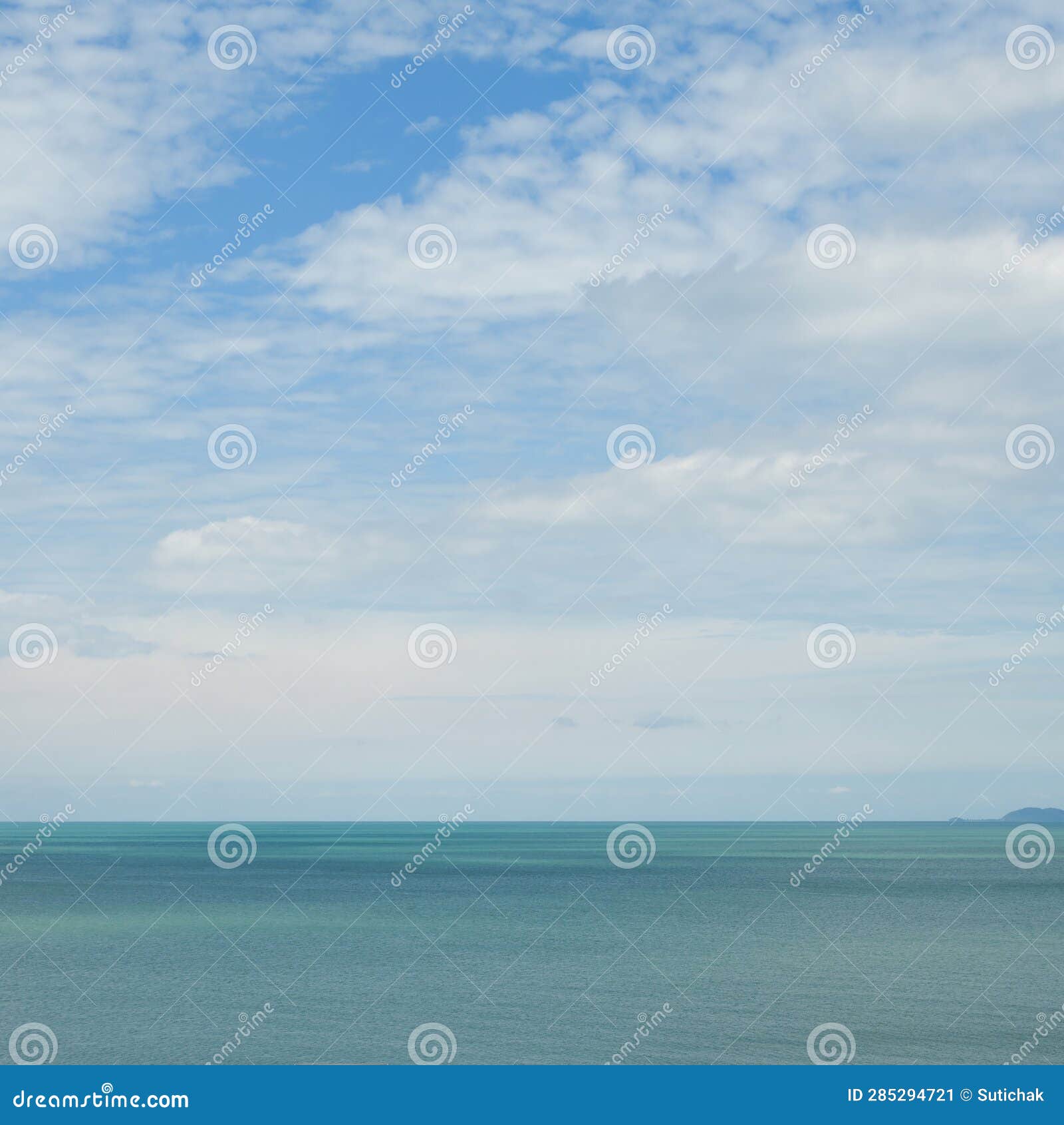 Blue Sea and Sky Background, Beautiful Landscape in Springtime Stock ...