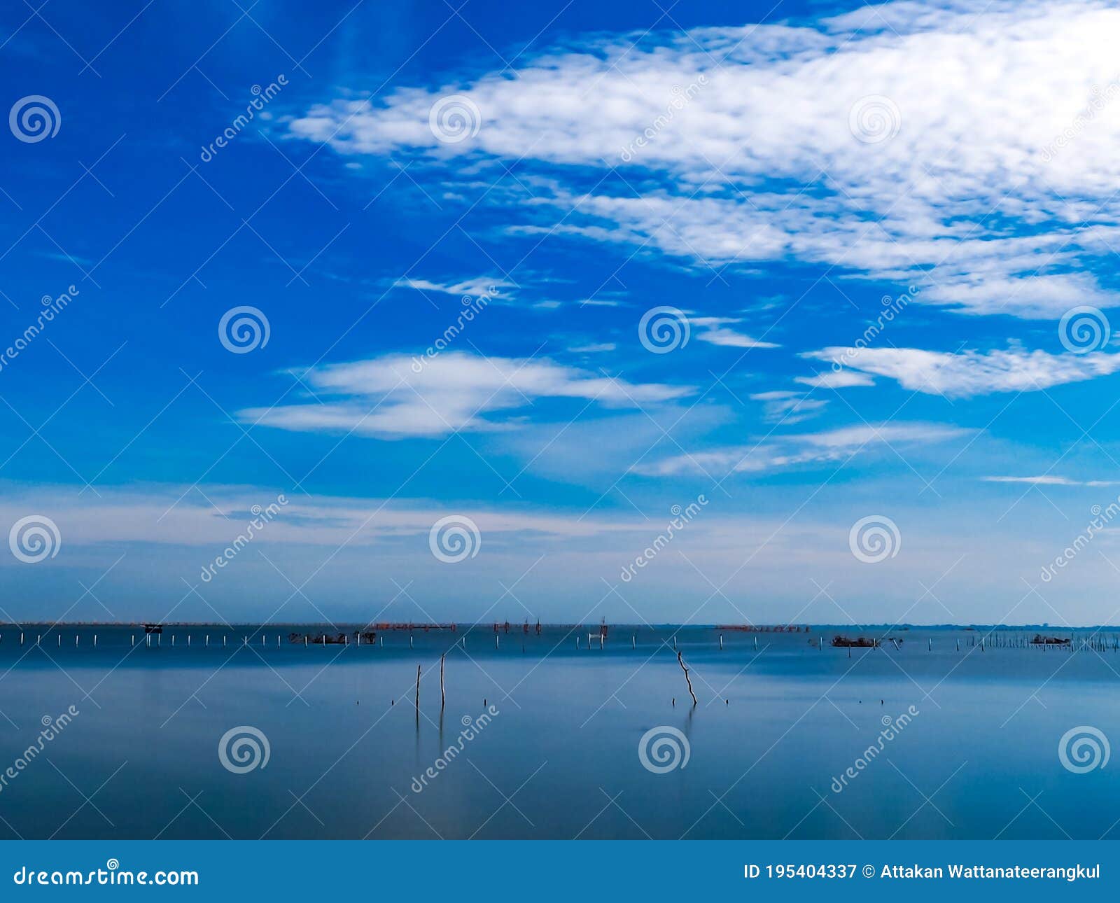 Sea , sky and cloud stock image. Image of morning, lake - 195404337
