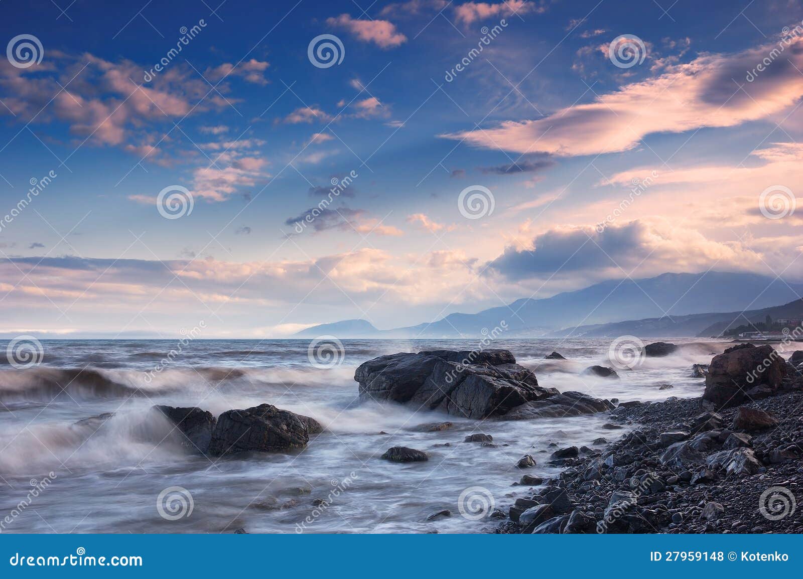 Sea and sky with clouds stock photo. Image of light, dawn - 27959148