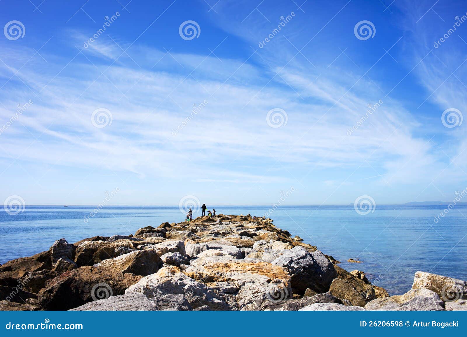 Sea, Sky and Pier in Marbella, Spain Stock Photo - Image of outdoor ...