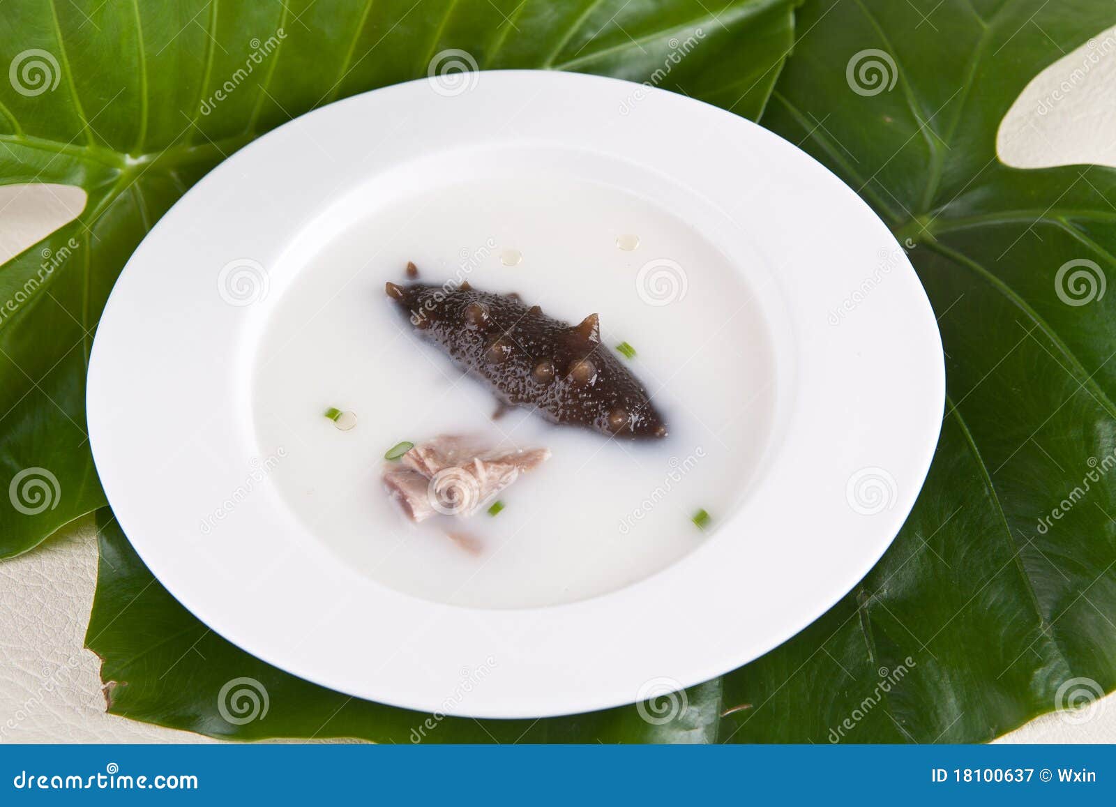 Sea slug and chicken soup stock image. Image of china - 18100637