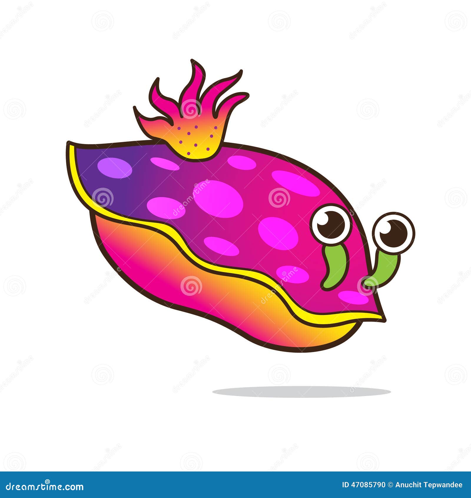 Sea Slug Cute Cartoon Vector Illustration | CartoonDealer.com #47085790