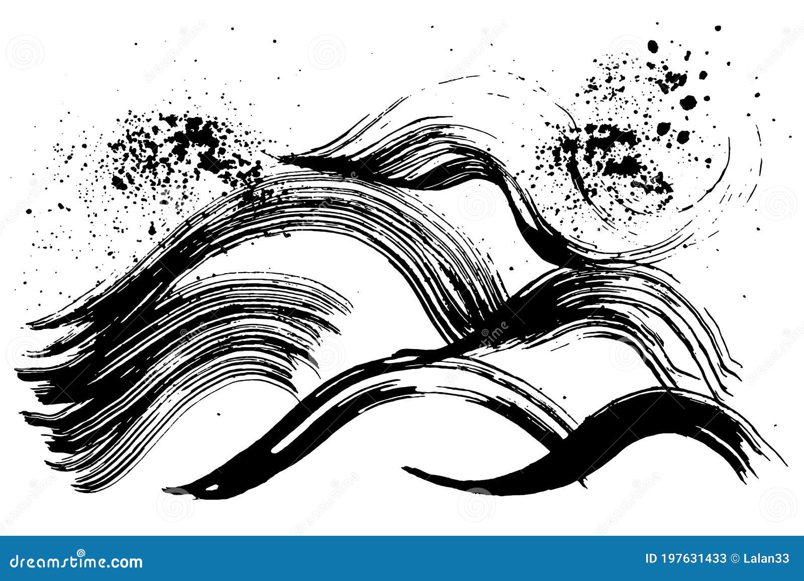 Sea Spray. Brush Stroke Wave Stock Vector - Illustration of painting ...