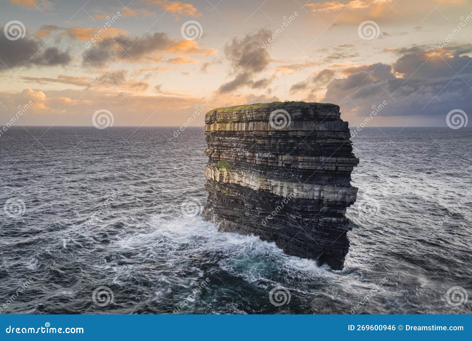 Sea Stack Downpatrick Head Standing in Atlantic Ocean, Ireland Stock ...