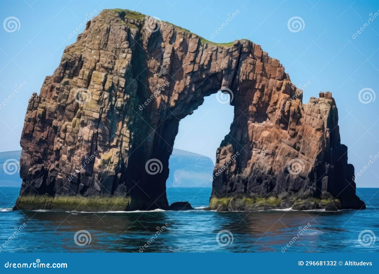 A Sea-stack Rock Formation Pierced by Tunnels Stock Photo - Image of ...