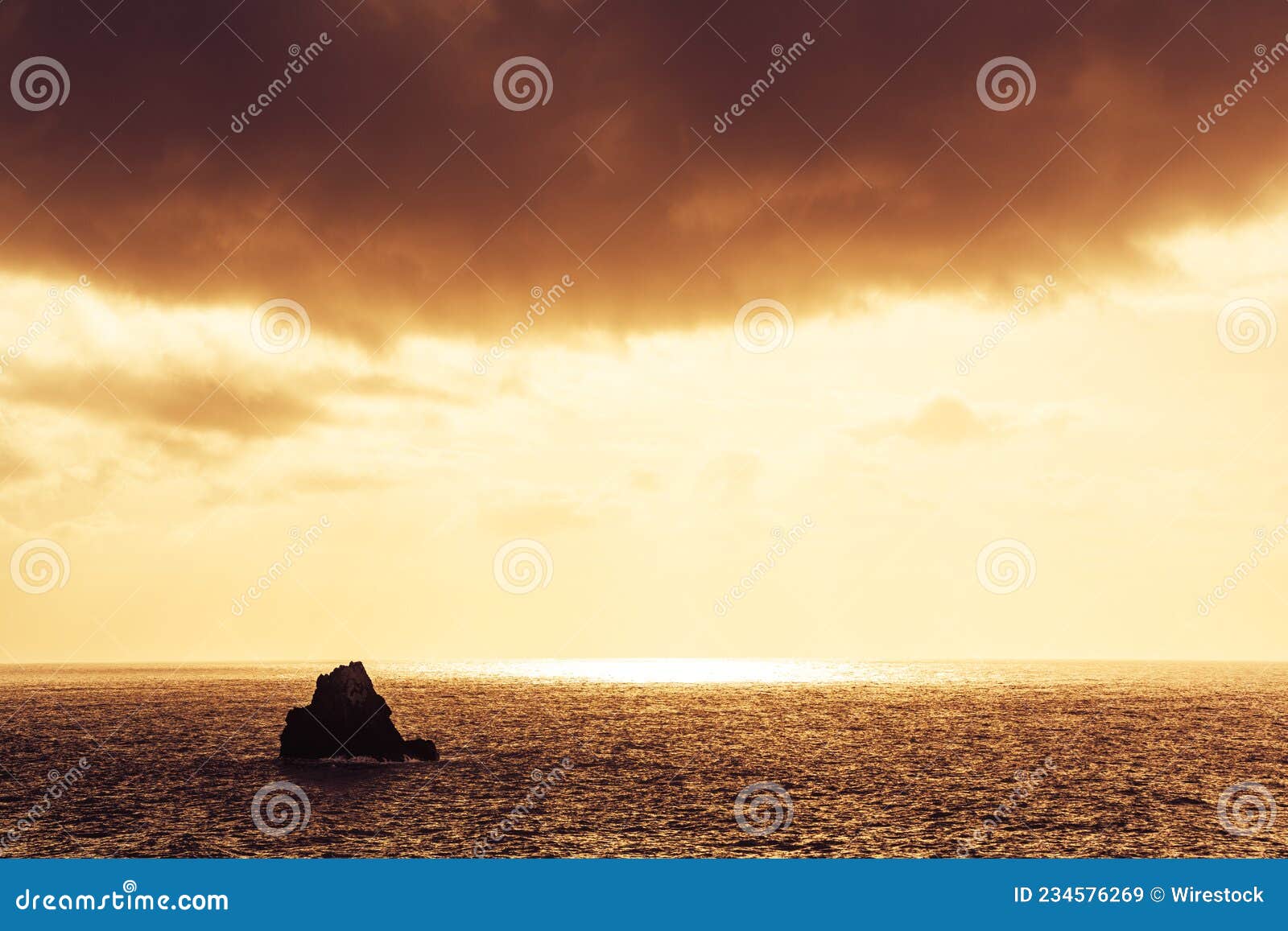 Sea Stack in the Sea in Madeira at Sunset Stock Image - Image of ocean ...