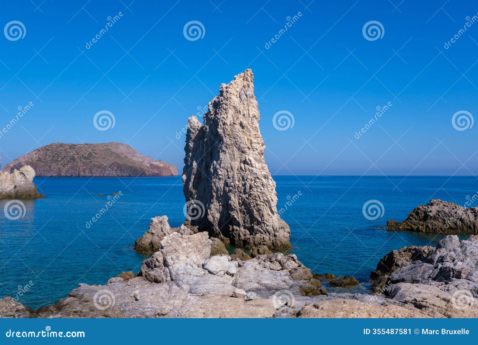 Sea Stack at Trachilas on Milos Island Stock Image - Image of ...