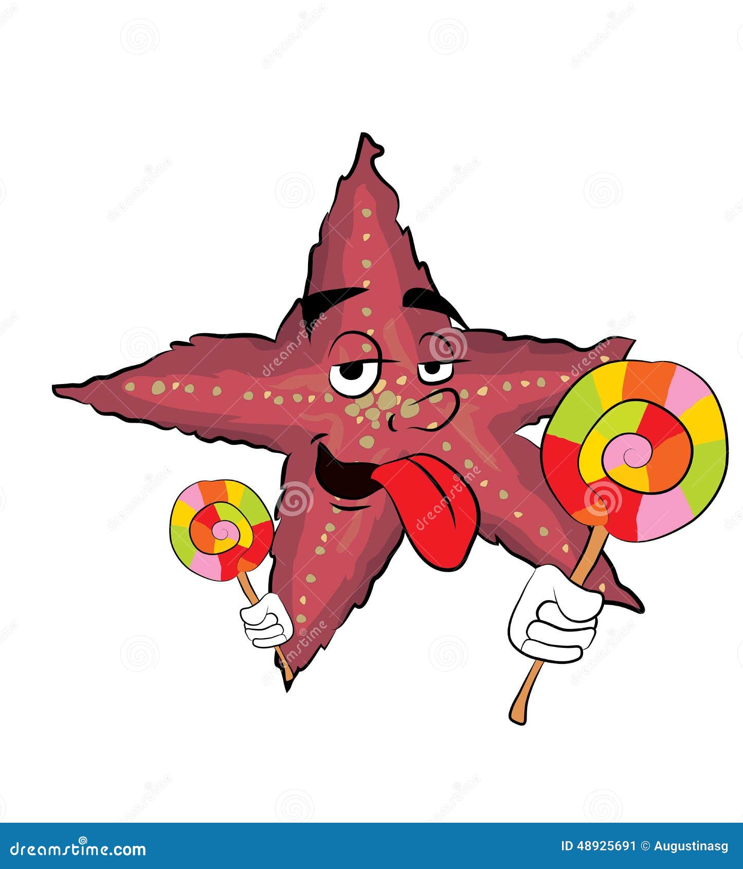 Sea star cartoon stock illustration. Illustration of isolated - 48925691