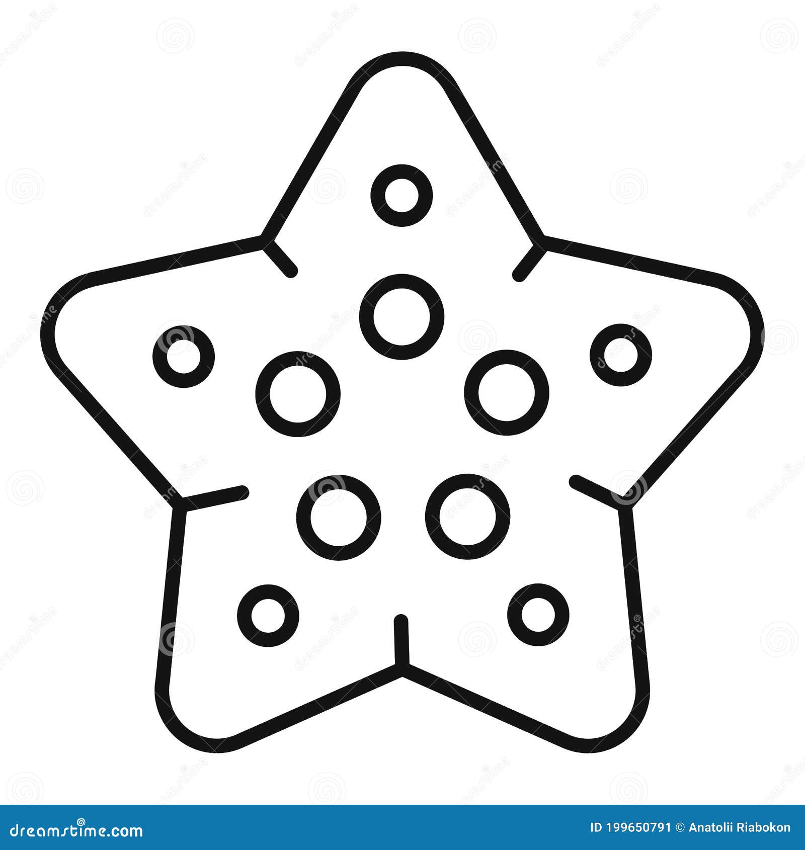 Sea Star Icon, Outline Style Stock Vector - Illustration of print ...