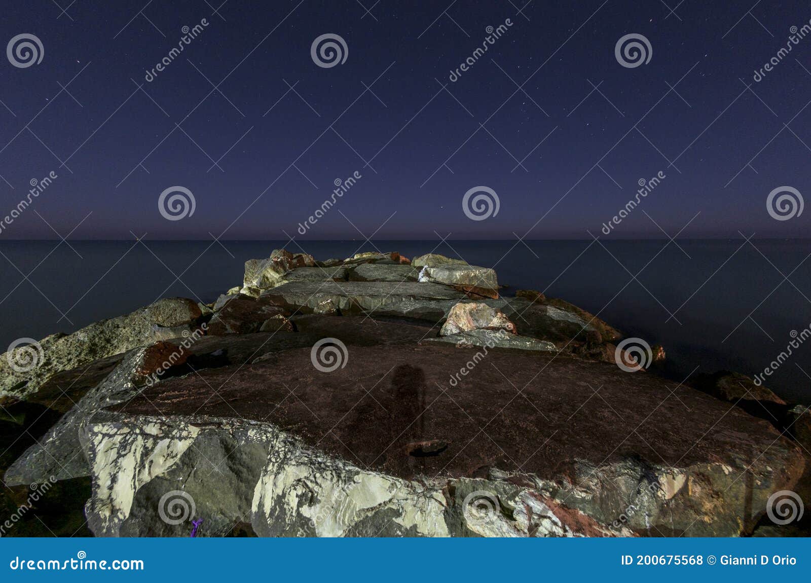 Sea with Starry Night Sky Seen from the Cliff Stock Photo - Image of ...
