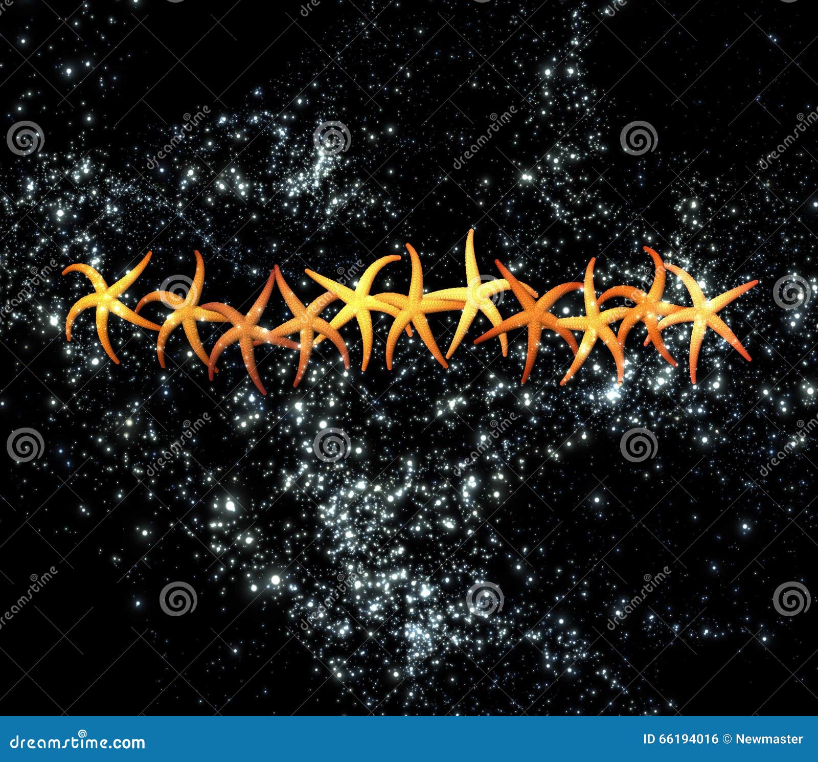 Sea stars in the night sky stock illustration. Illustration of ...