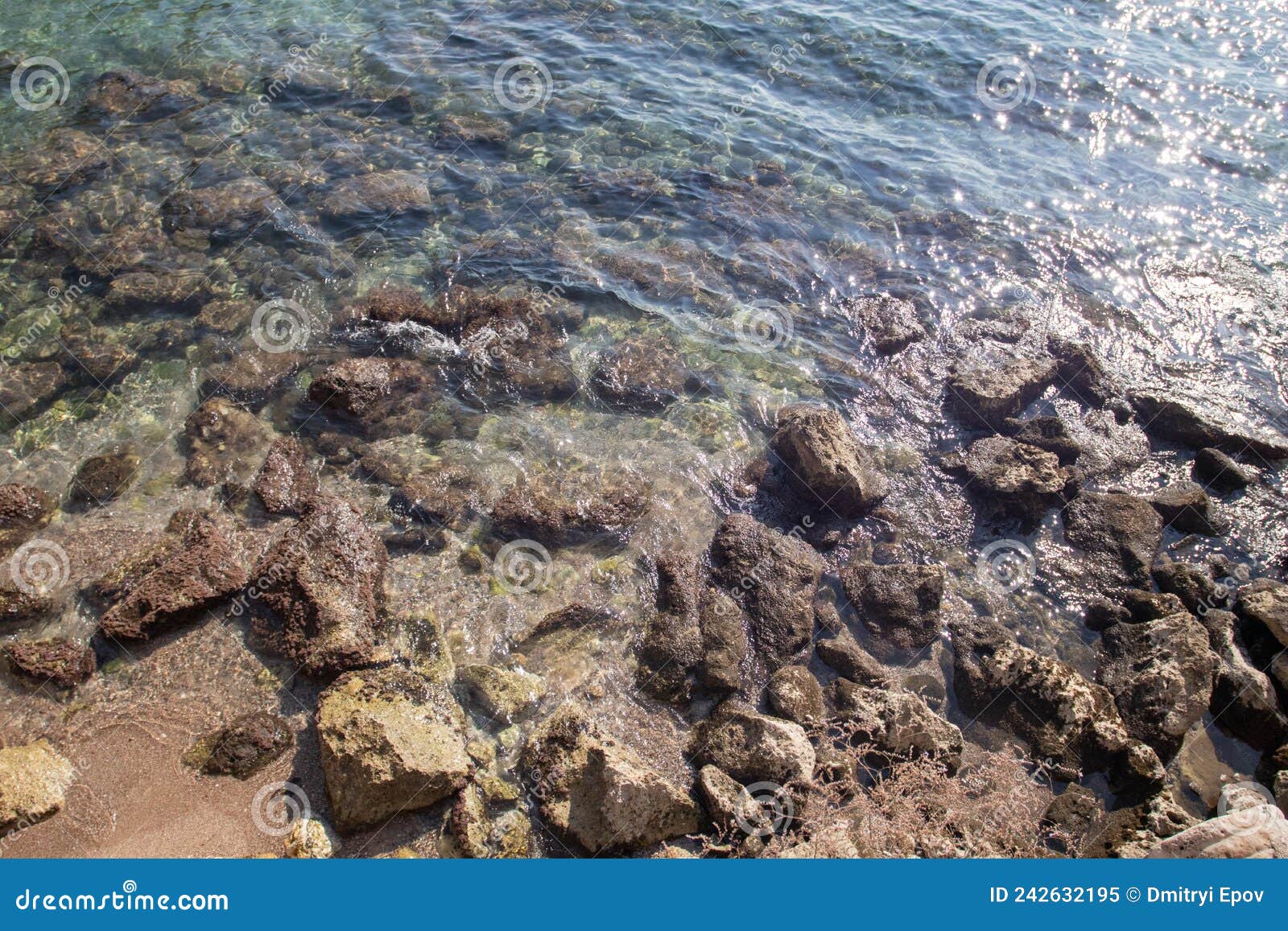 Sea and a Stone Beach. Top View Bay Stock Image - Image of ocean ...