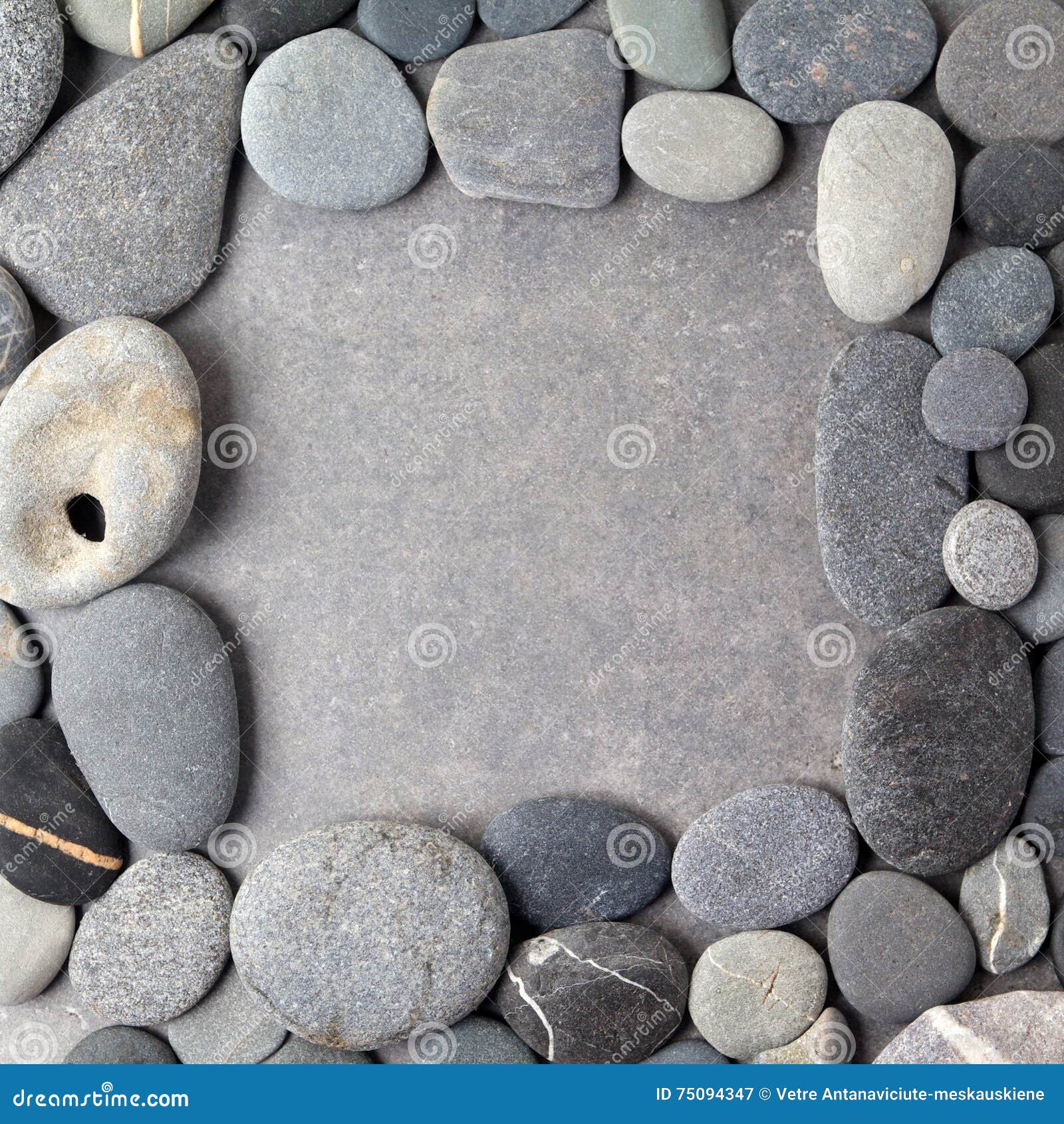 Sea Stone Frame Border Background. Top View. Flat Lay Stock Image ...