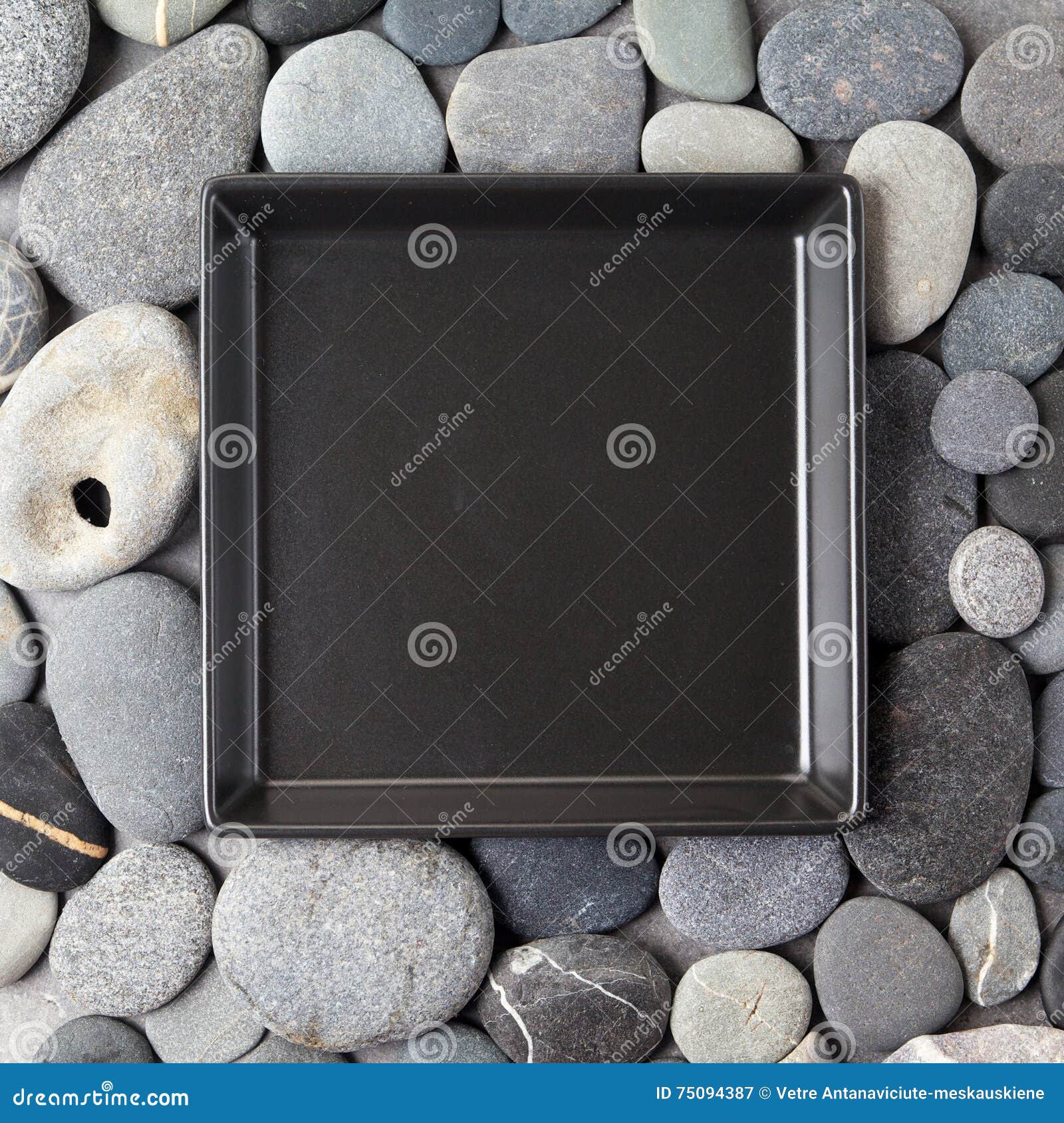 Sea Stone Frame Border Background. Top View. Flat Lay Stock Image ...