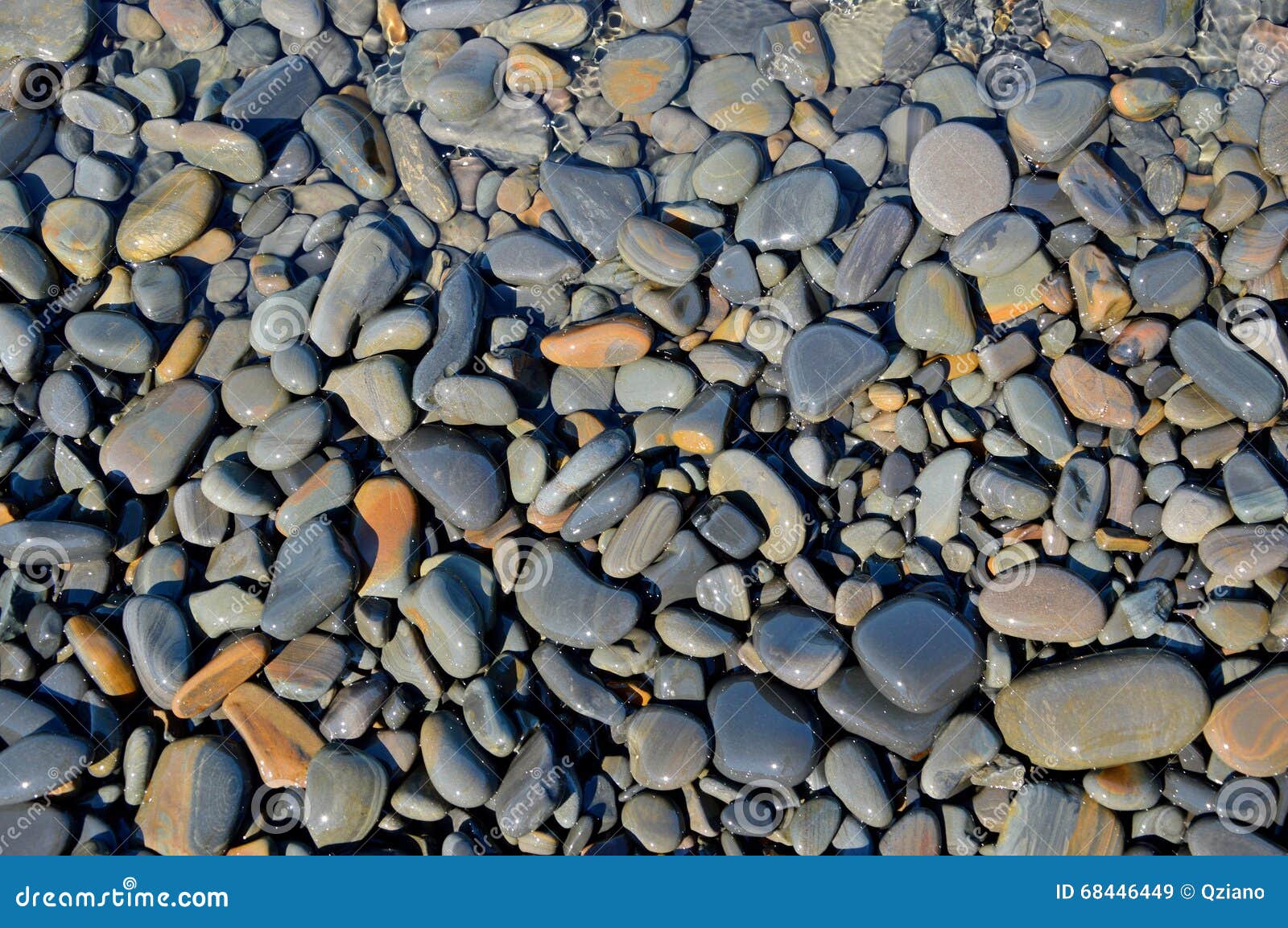 Sea stones, water stock image. Image of shiny, little - 68446449