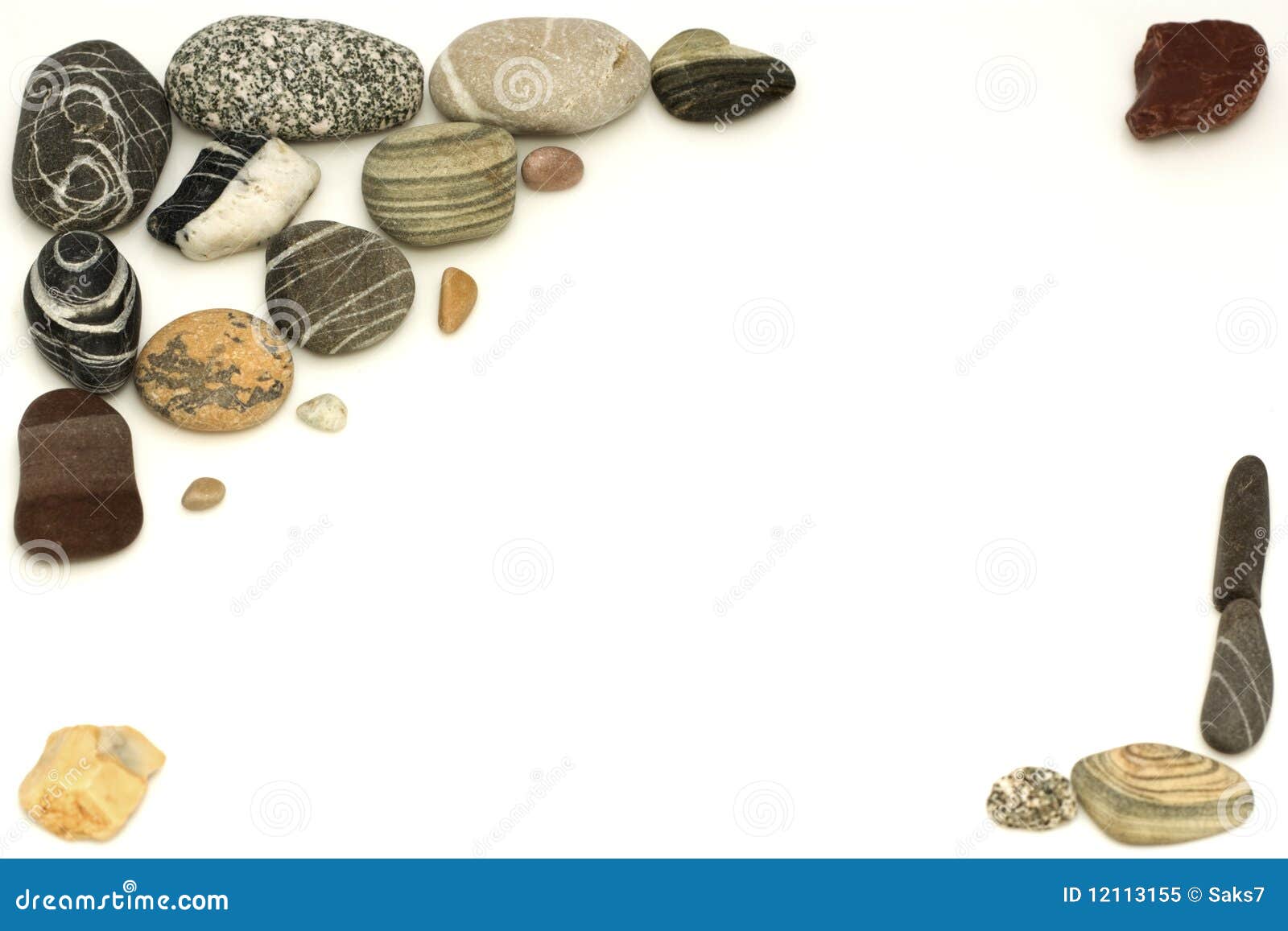 Sea Stones on a White Background Stock Image - Image of group, beauty ...