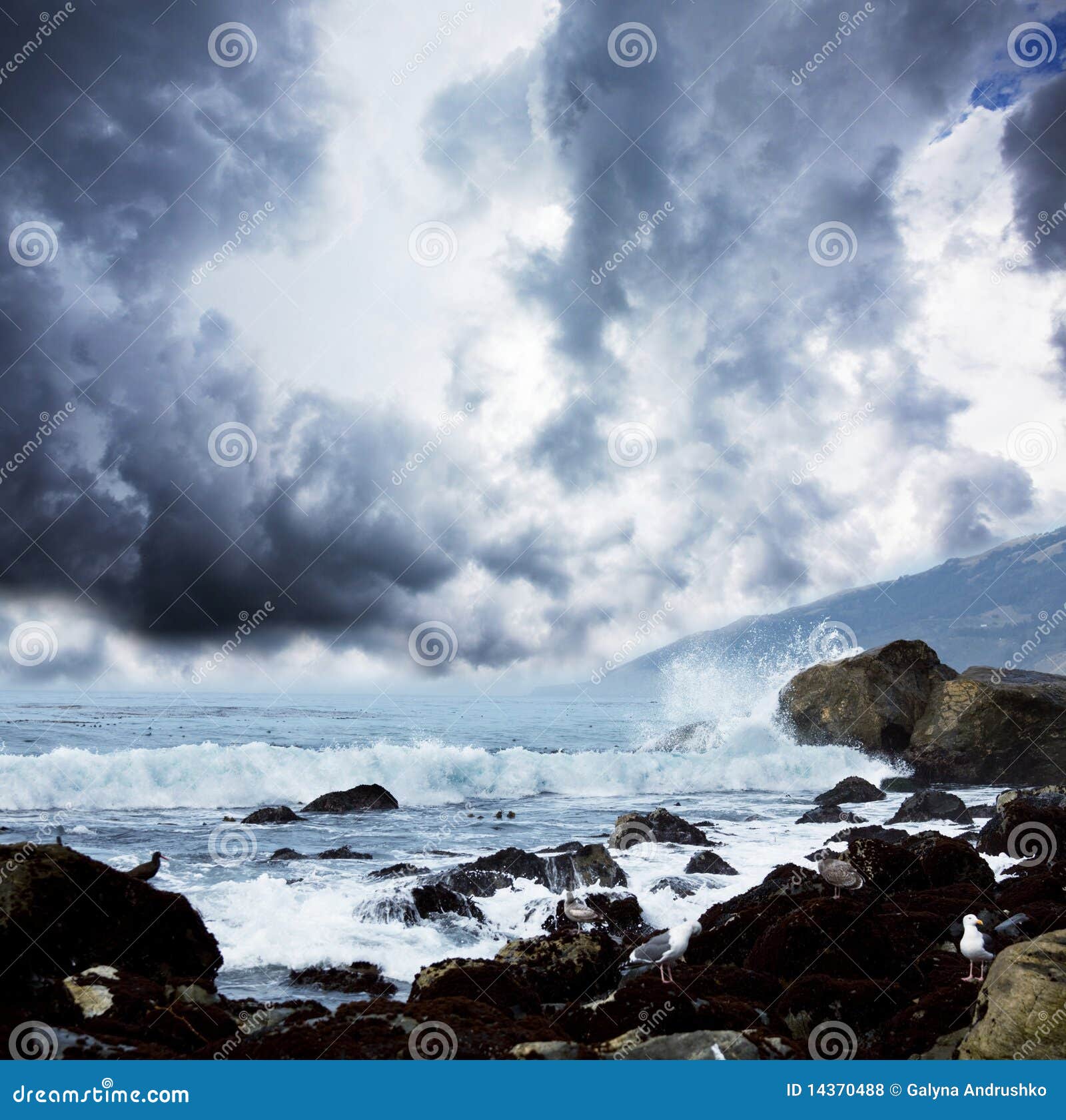 Sea in storm stock photo. Image of ocean, clouds, environment - 14370488