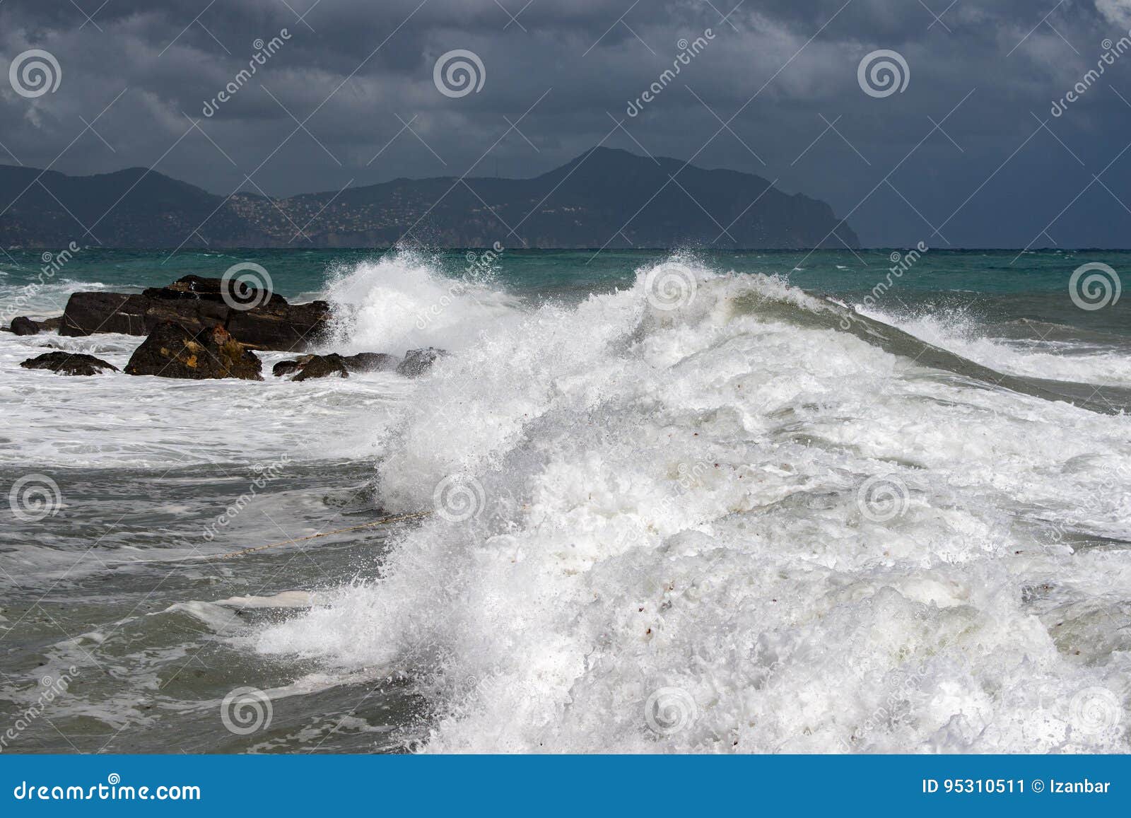 Sea Storm Tempest on the Coast Stock Image - Image of cloud, disaster ...
