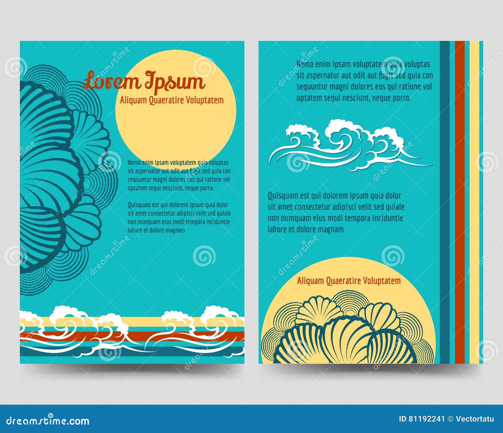 Sea style brochure flyers stock vector. Illustration of ocean - 81192241