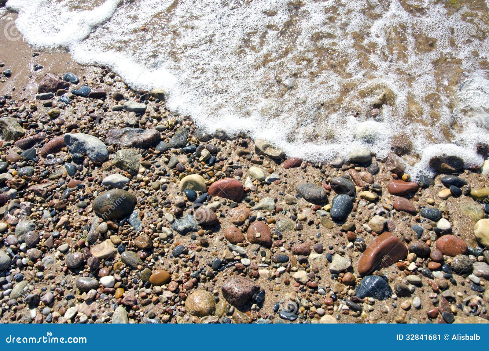 Sea Summer Beach Sand Background with Stones and Wave Stock Image ...