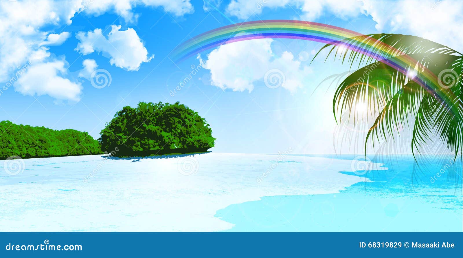 Sea Summer Landscape Background Stock Illustration - Illustration of ...