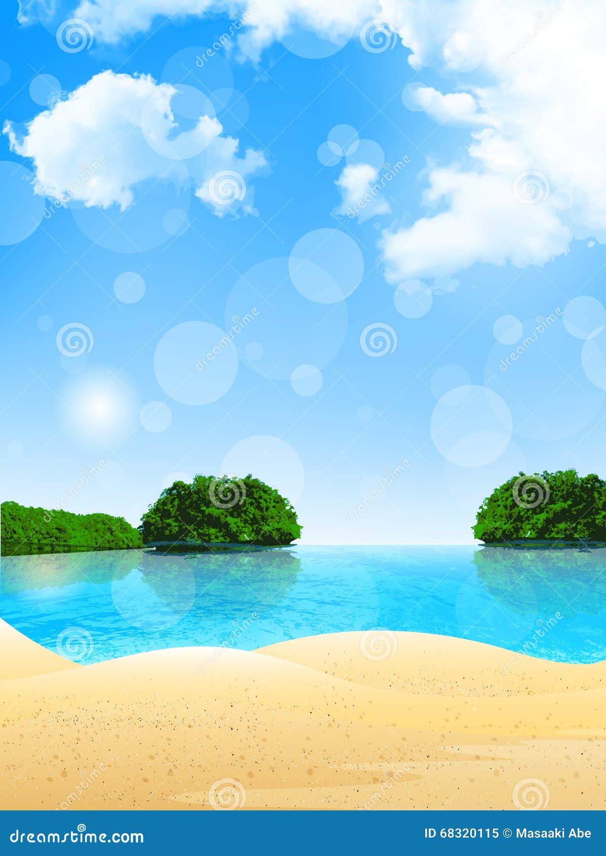 Sea Summer Landscape Background Stock Illustration - Illustration of ...