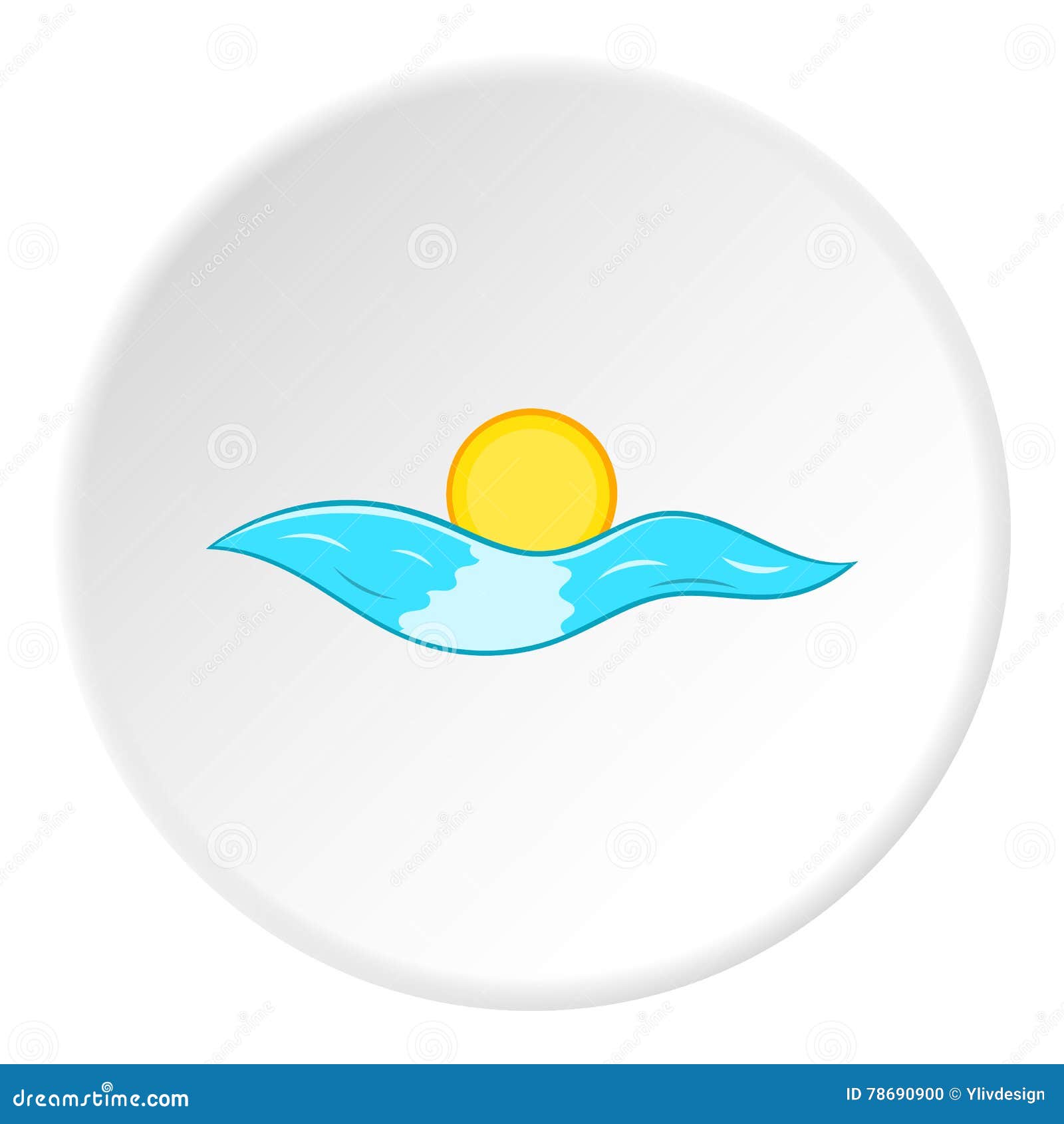Sea and Sun Icon, Cartoon Style Stock Vector - Illustration of ...