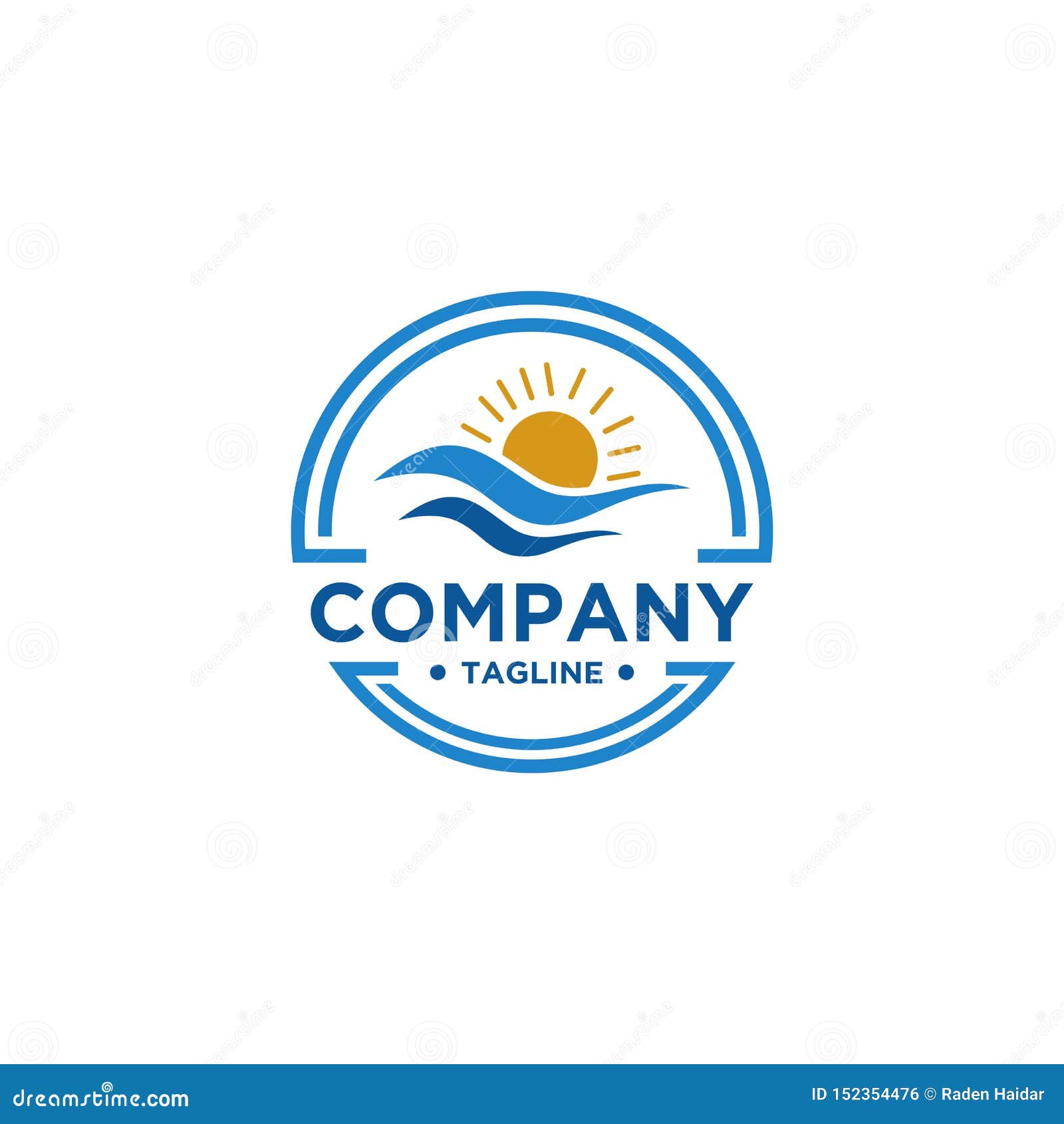 Sea and Sun logo design stock illustration. Illustration of light ...
