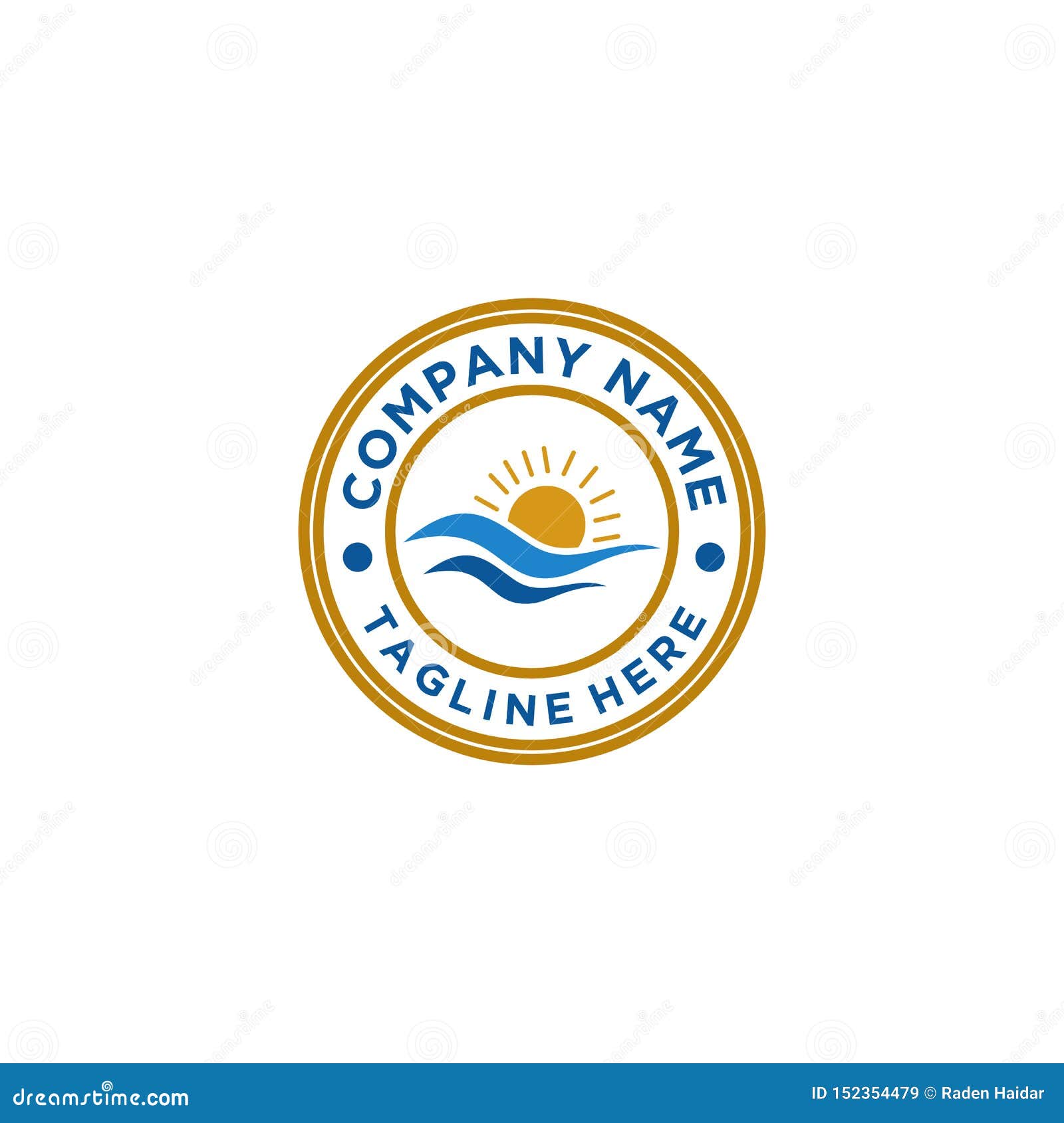Sea and Sun logo design stock vector. Illustration of shape - 152354479
