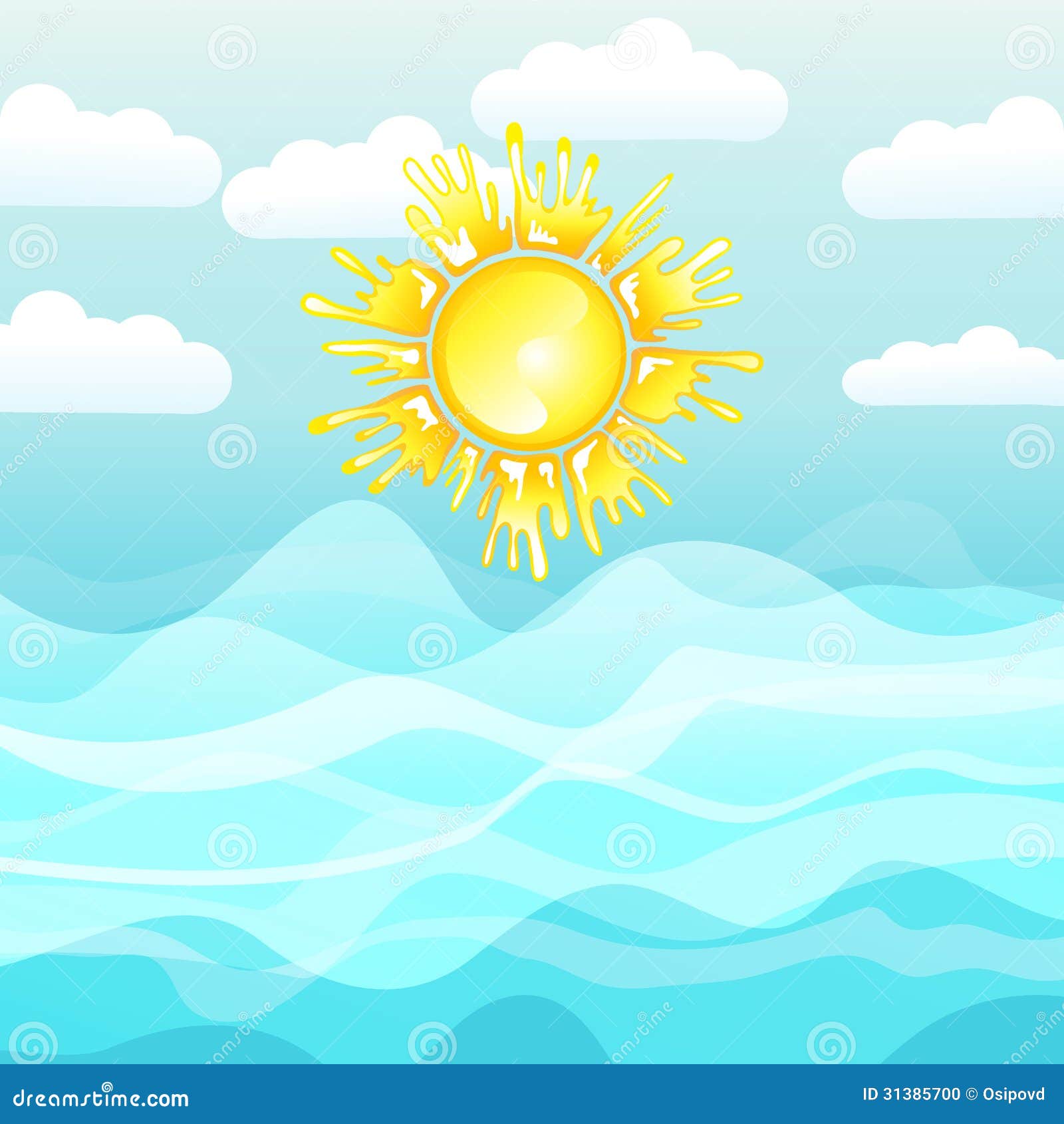 Sea and Sun, Summer Background Stock Vector - Illustration of design ...
