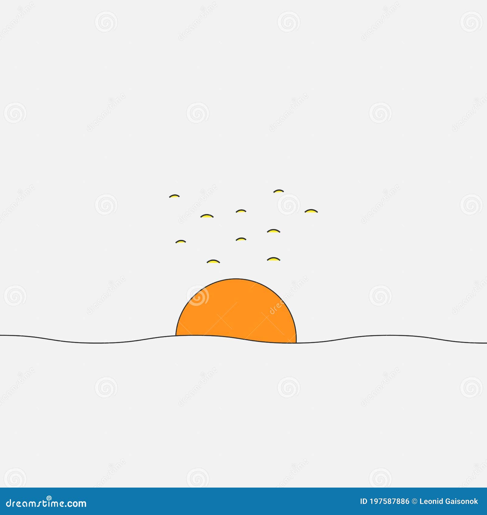 Sea and Sun. Vector Vocation Illustration Stock Illustration ...