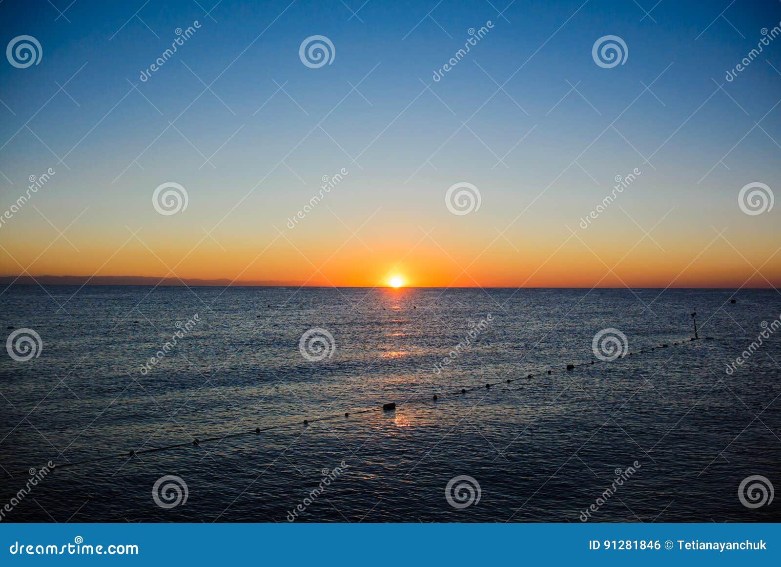 Sea sunrise in soft waves stock photo. Image of horizon - 91281846