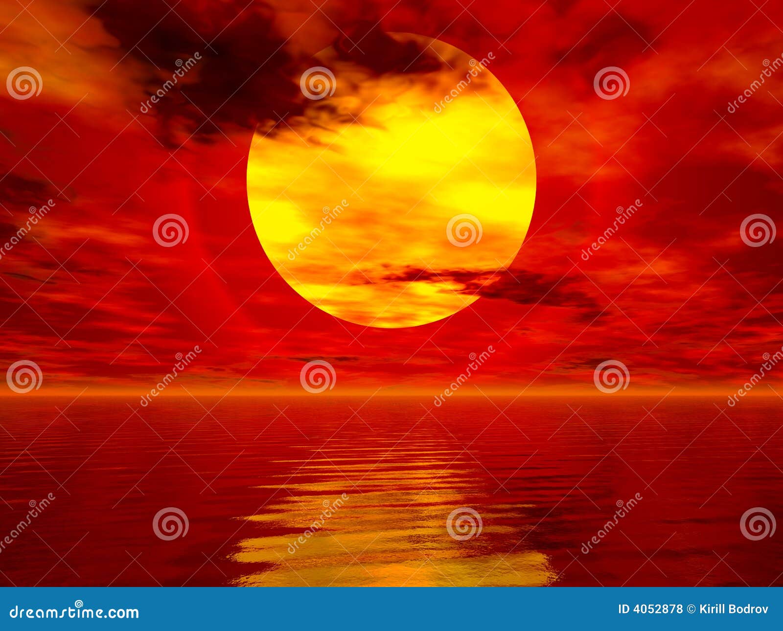 Panorama Orange Red Sunset Over Sea Beach Stock Illustrations – 89 ...