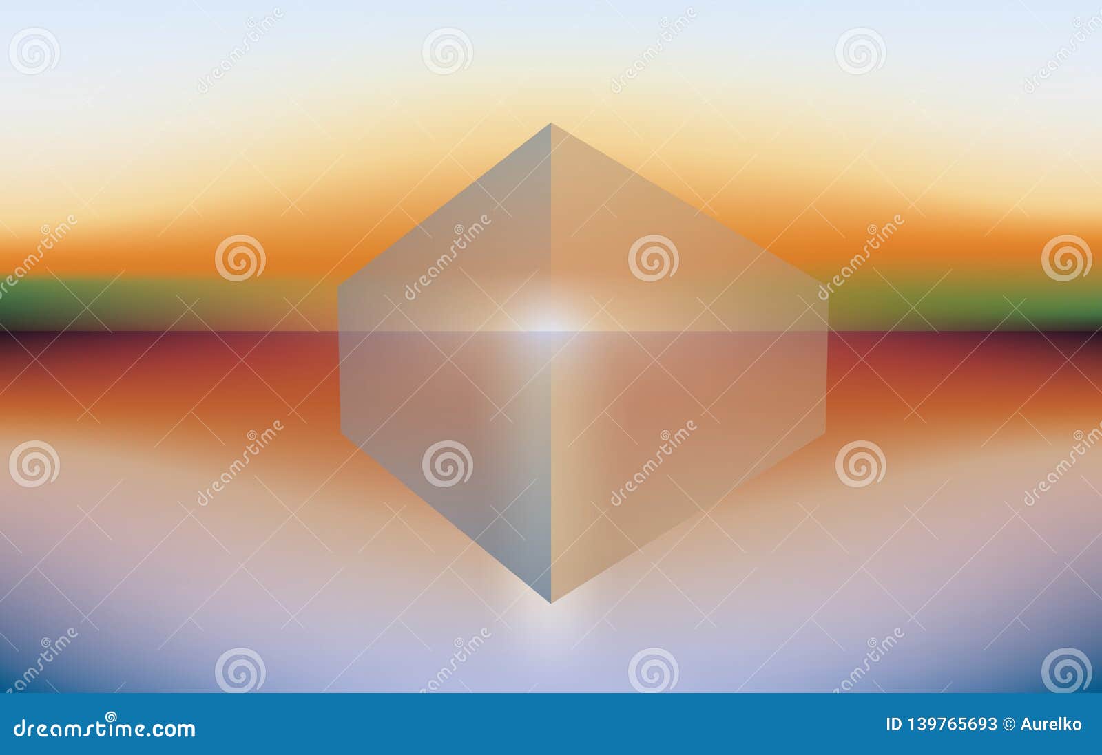 Cube landscape sunset stock vector. Illustration of natural - 139765693