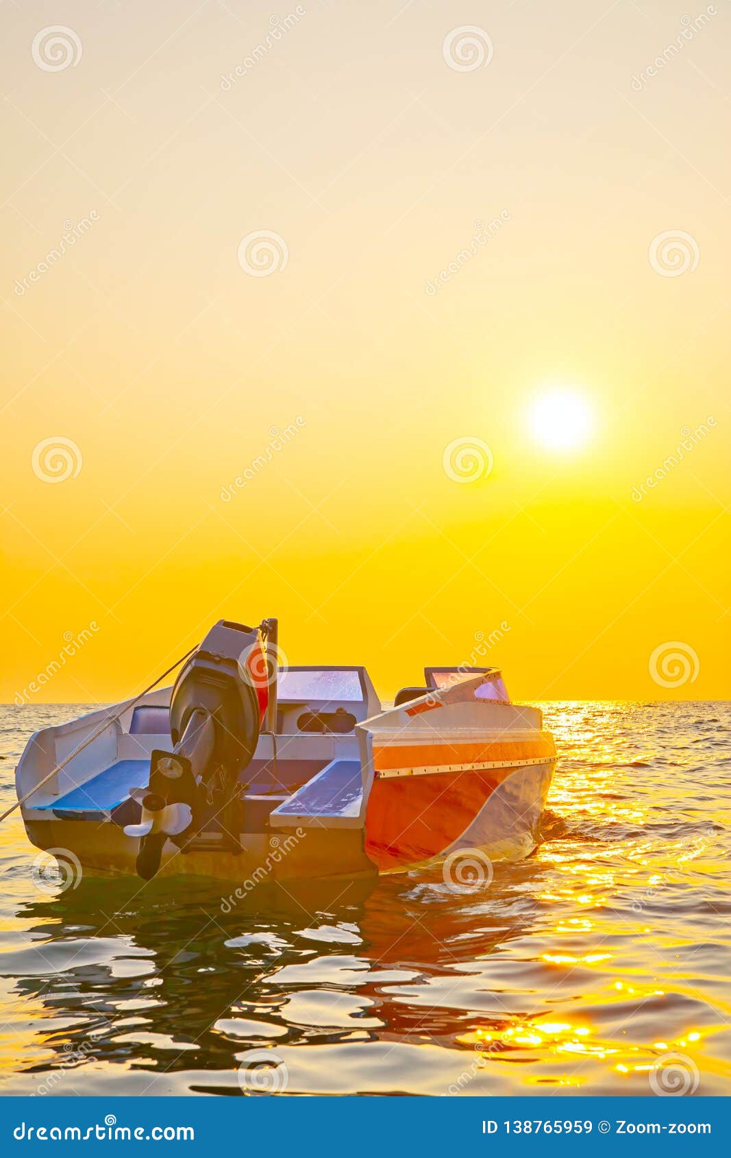 Sea at sunset stock image. Image of boat, landscape - 138765959
