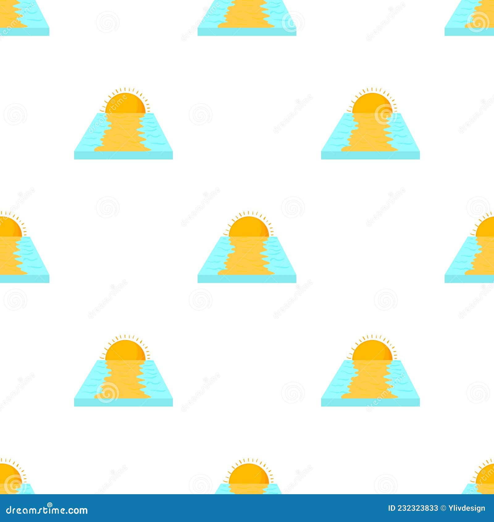 Sea Sunset Pattern Seamless Vector Stock Vector - Illustration of ...
